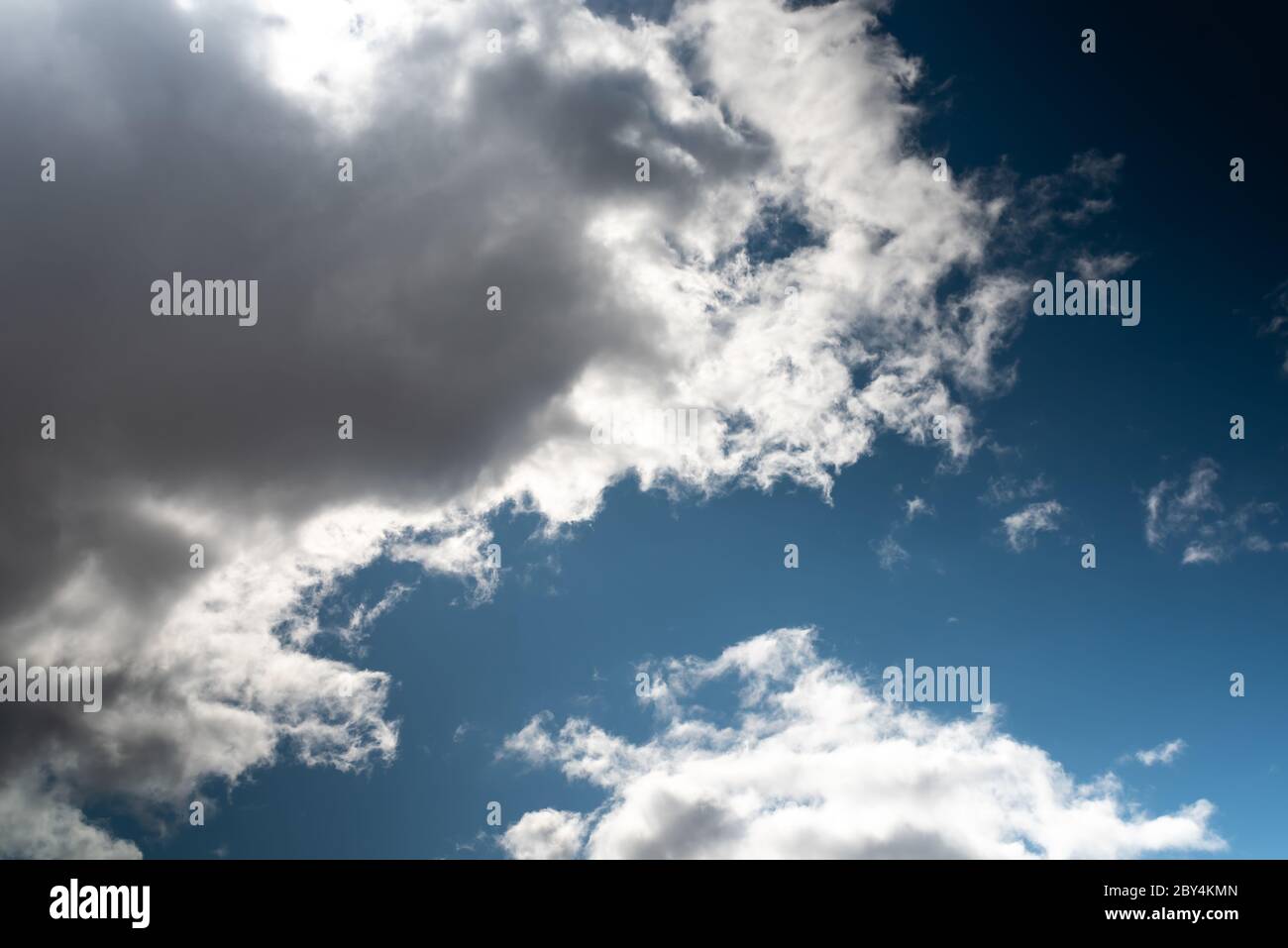 Beautiful sky with volumetric clouds, and the rays of the sun Stock ...