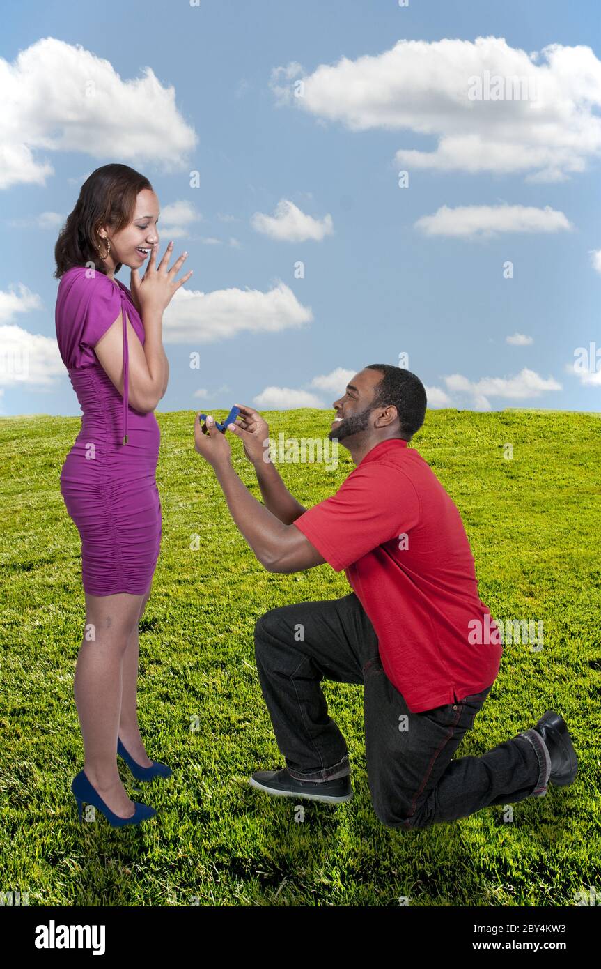 Black male proposing hi-res stock photography and images - Alamy