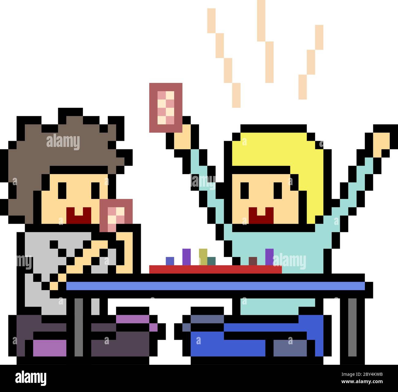 vector pixel art kid playing isolated Stock Vector Image & Art - Alamy