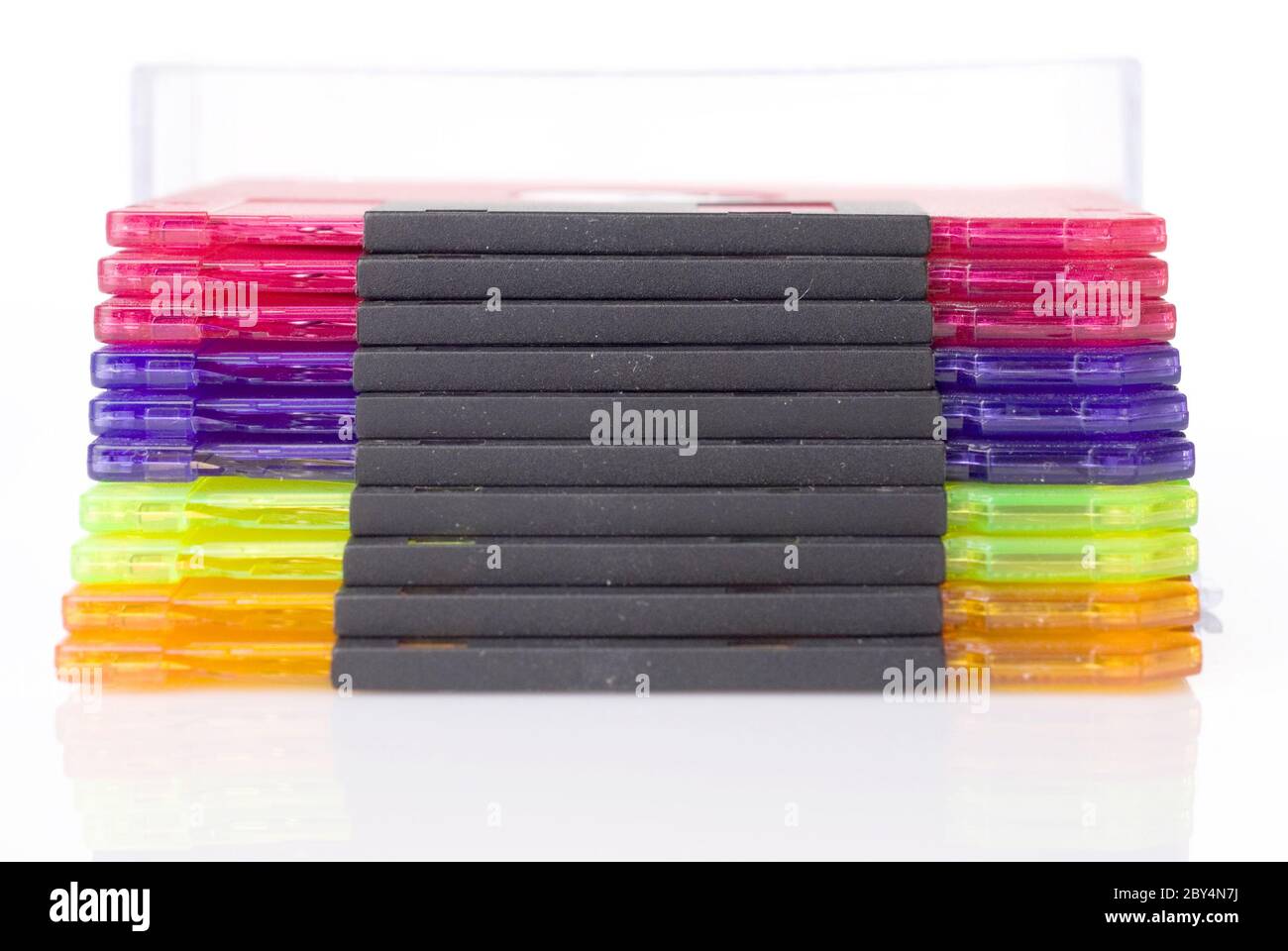 Color floppy disks in box isolated on white Stock Photo - Alamy