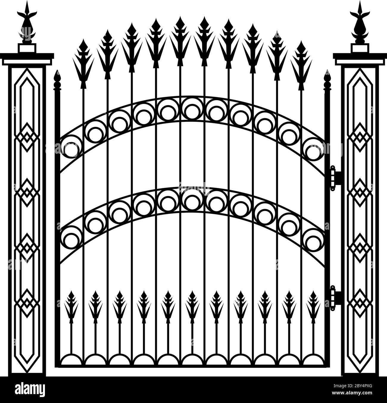 Wrought Iron Gate Pillar Vector Illustration Stock Vector Image & Art ...