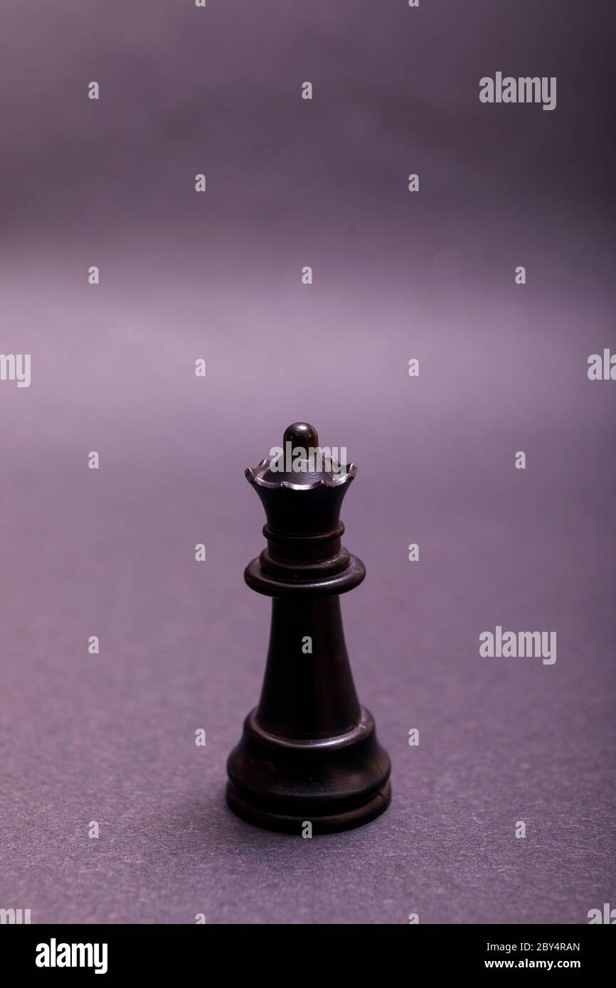Queen of chess setup on dark background . Leader and teamwork concept ...