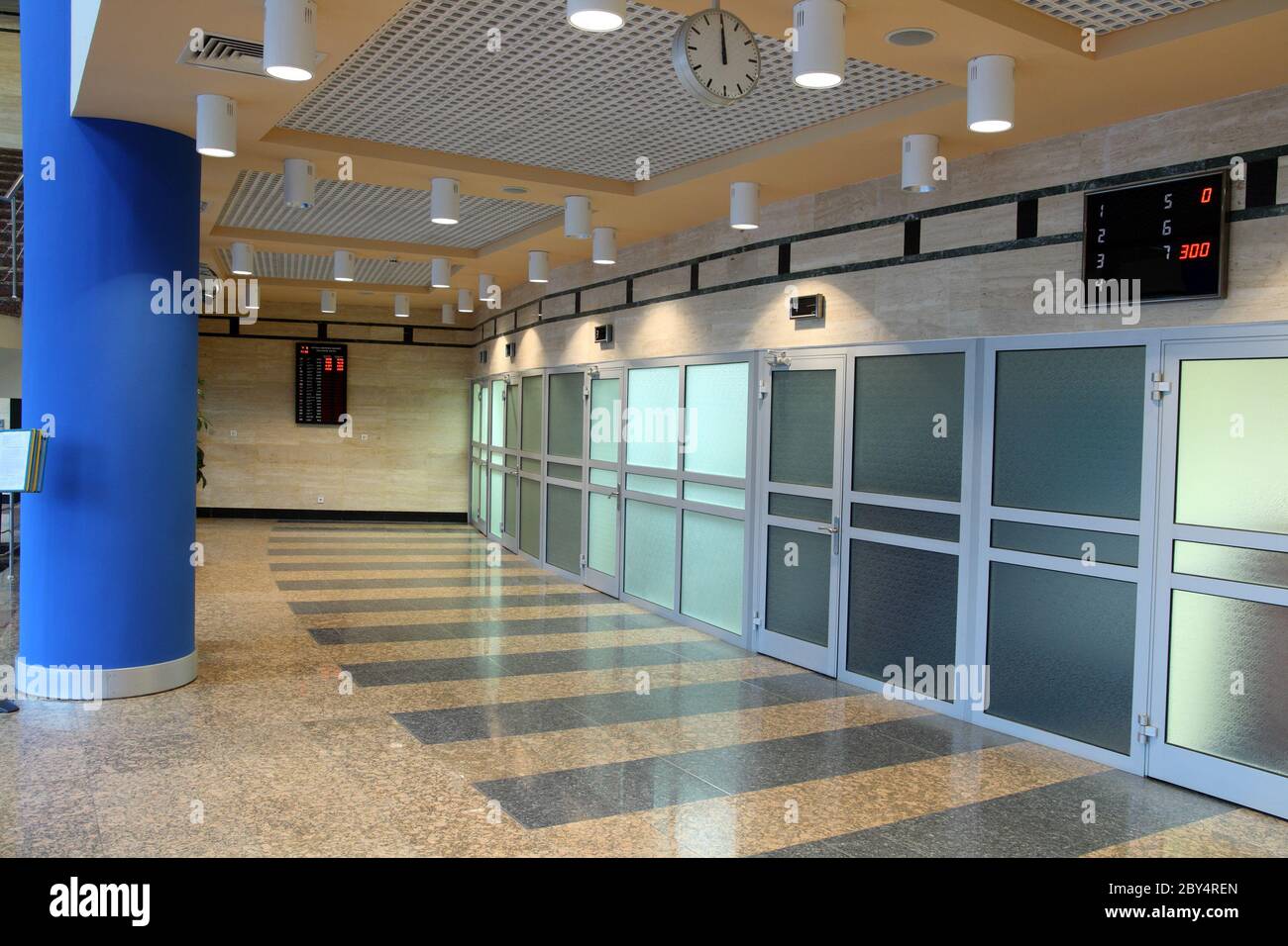 waiting hall with doors in offices Stock Photo - Alamy