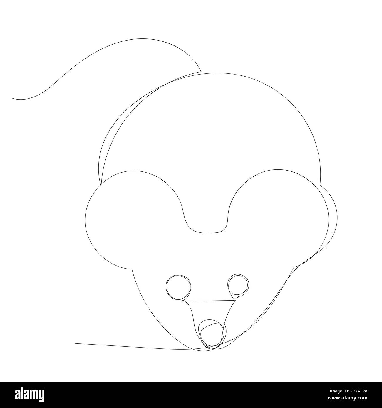 vector, white background, mouse continuous line drawing Stock Vector ...