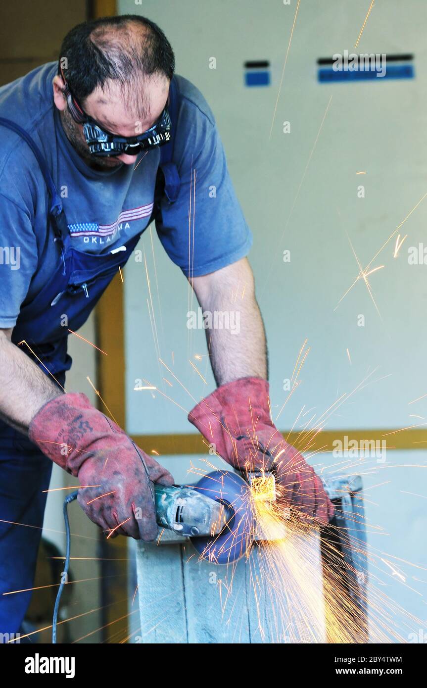 industry worker sparks Stock Photo - Alamy