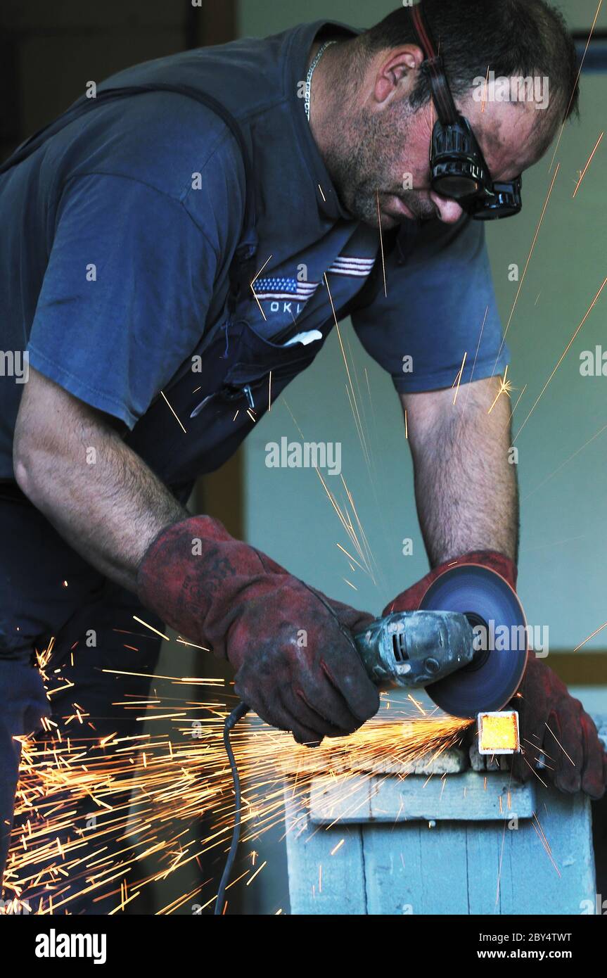 industry worker sparks Stock Photo - Alamy