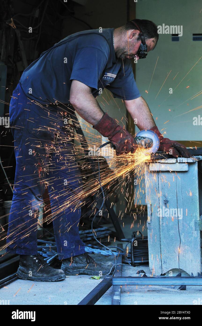 industry worker sparks Stock Photo - Alamy