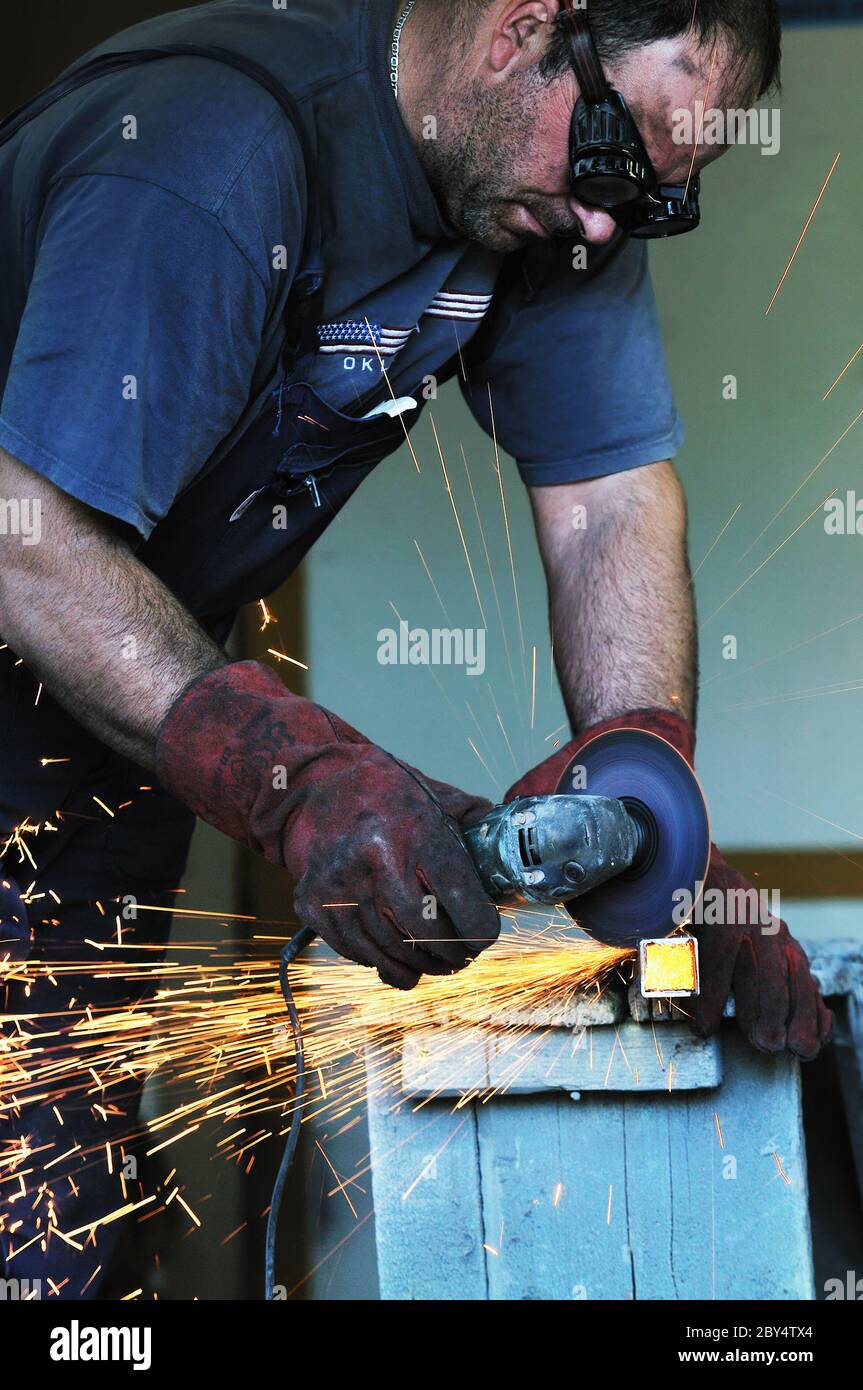 industry worker sparks Stock Photo - Alamy
