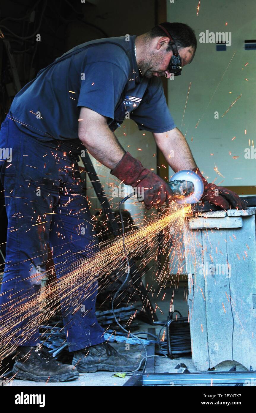 industry worker sparks Stock Photo - Alamy