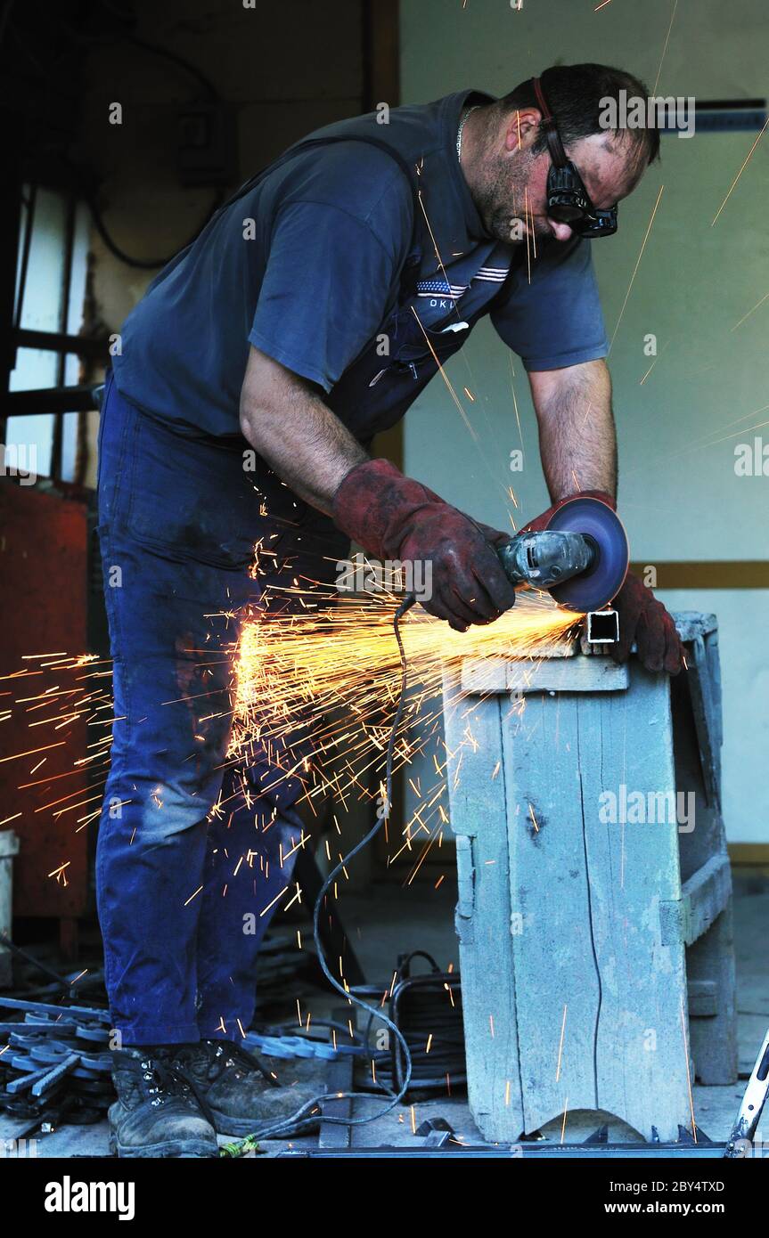 industry worker sparks Stock Photo - Alamy