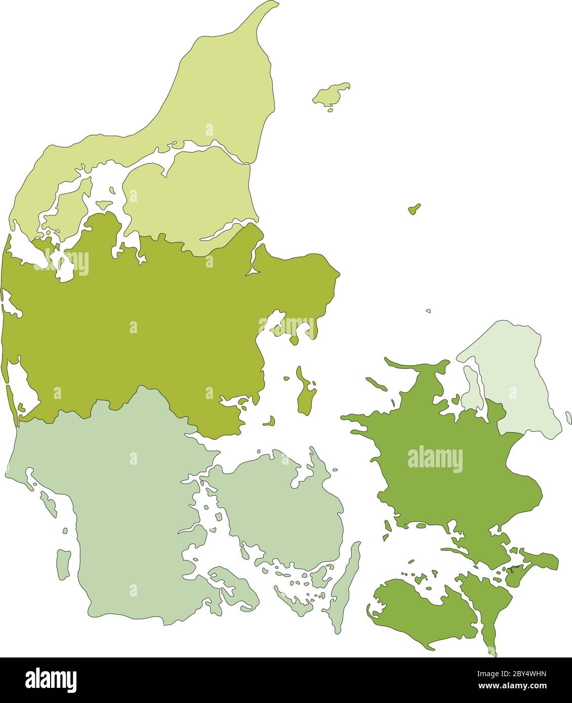 Highly detailed editable political map with separated layers. Denmark ...