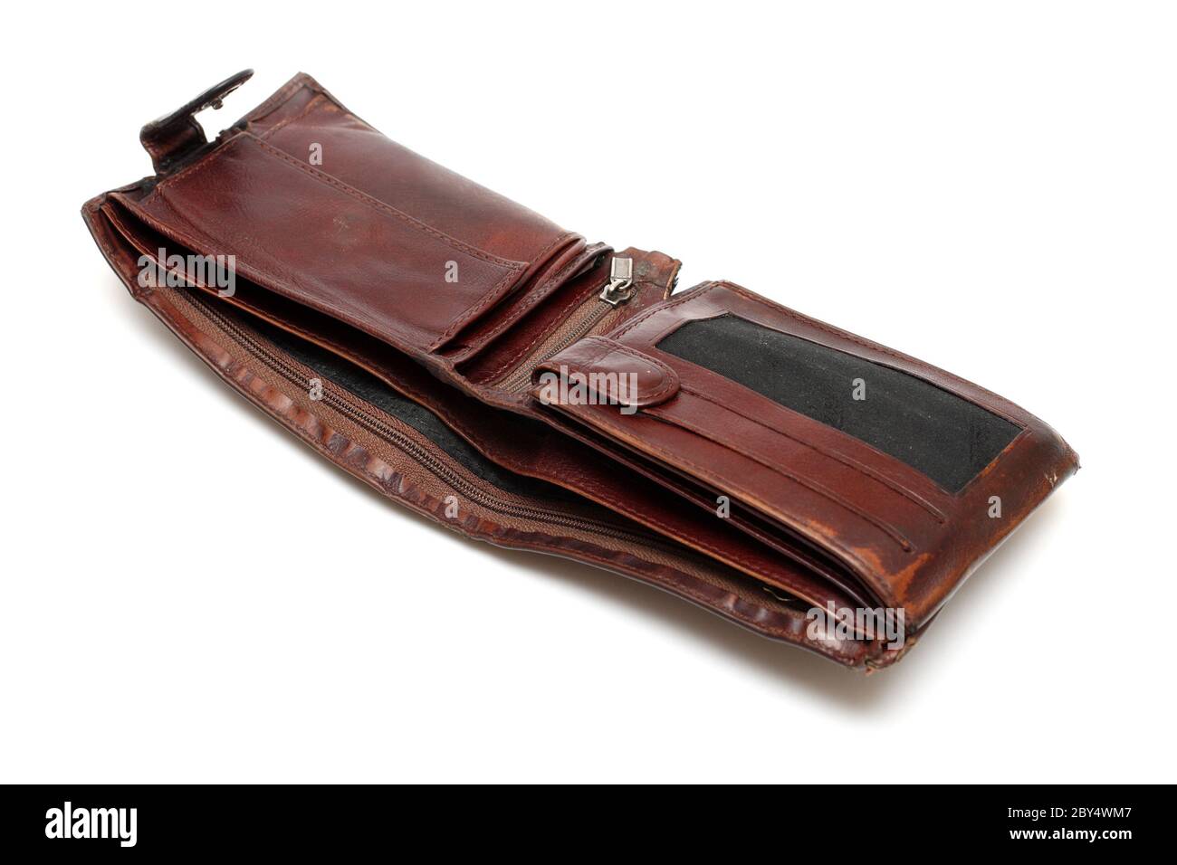 battered empty purse Stock Photo - Alamy