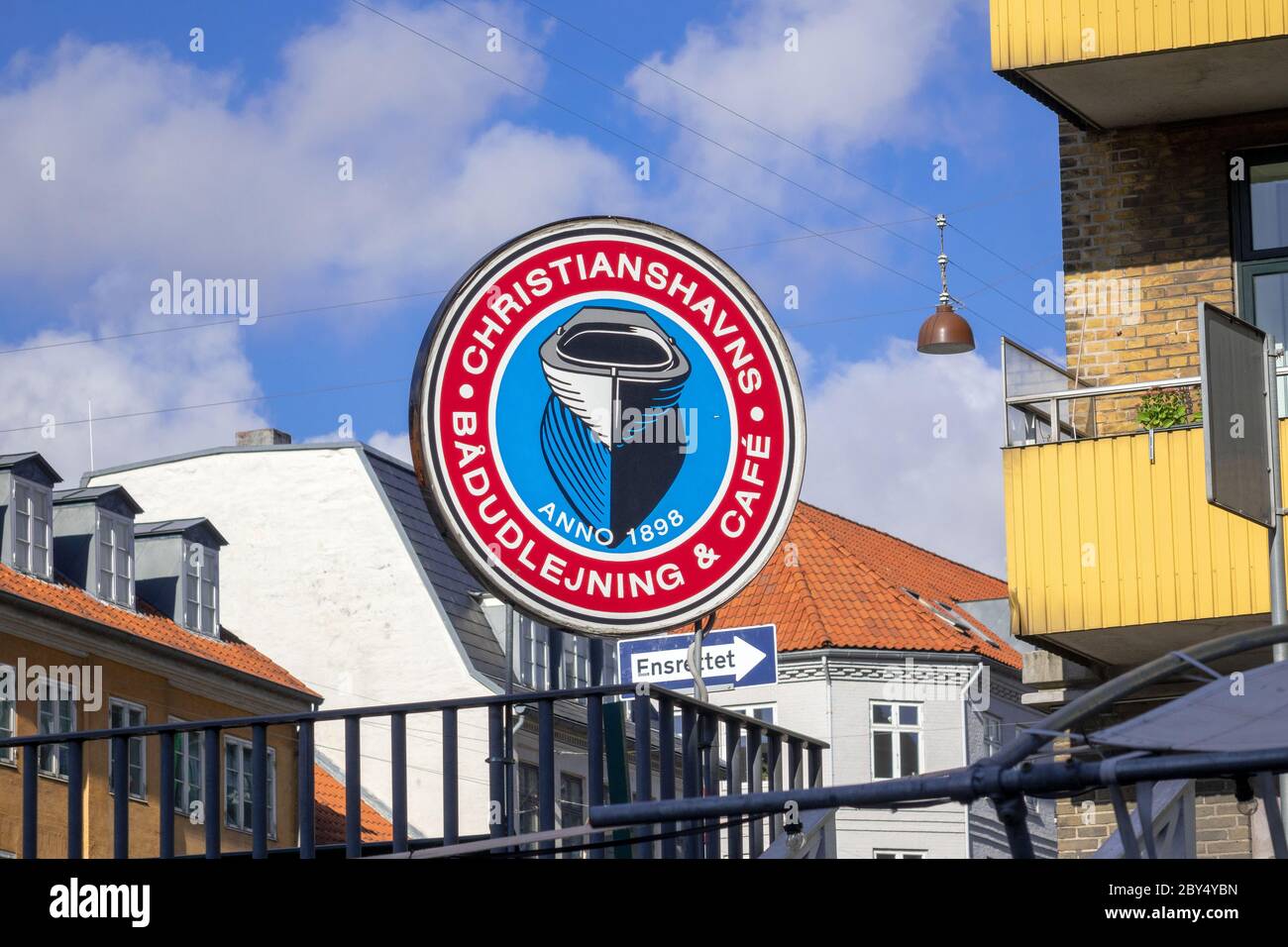 Sign To Entering The Christianshavns Area Of Holmen Denmark Stock Photo ...