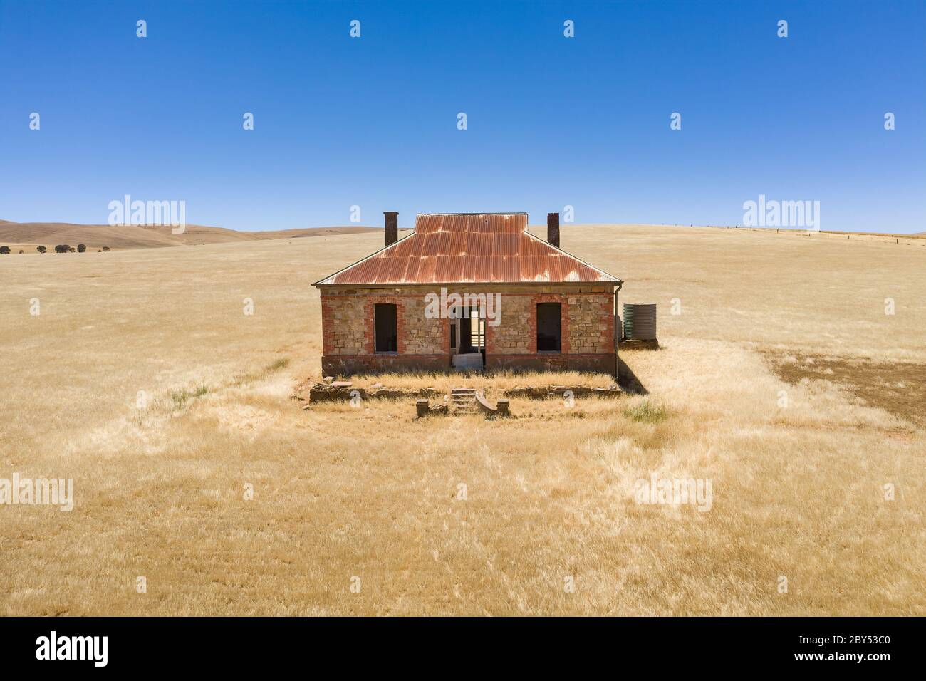 Aerial view of the iconic Burra homestead in South Australia, which is ...