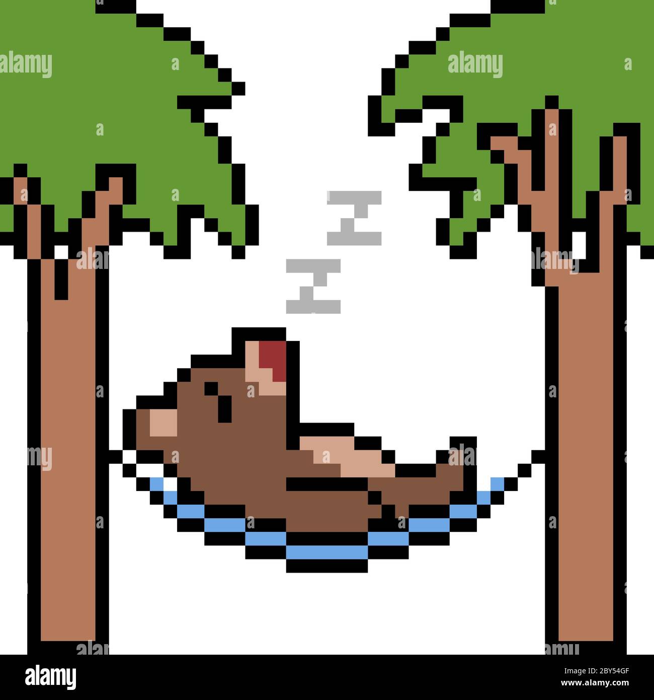 vector pixel art hammock sleep isolated Stock Vector Image & Art - Alamy