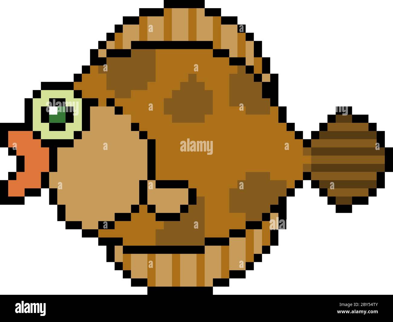 vector pixel art fish isolated Stock Vector Image & Art - Alamy