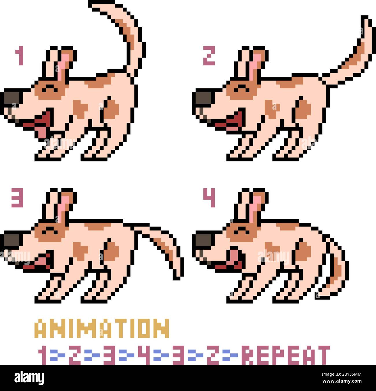 Dog pixel art Stock Vector Images - Alamy