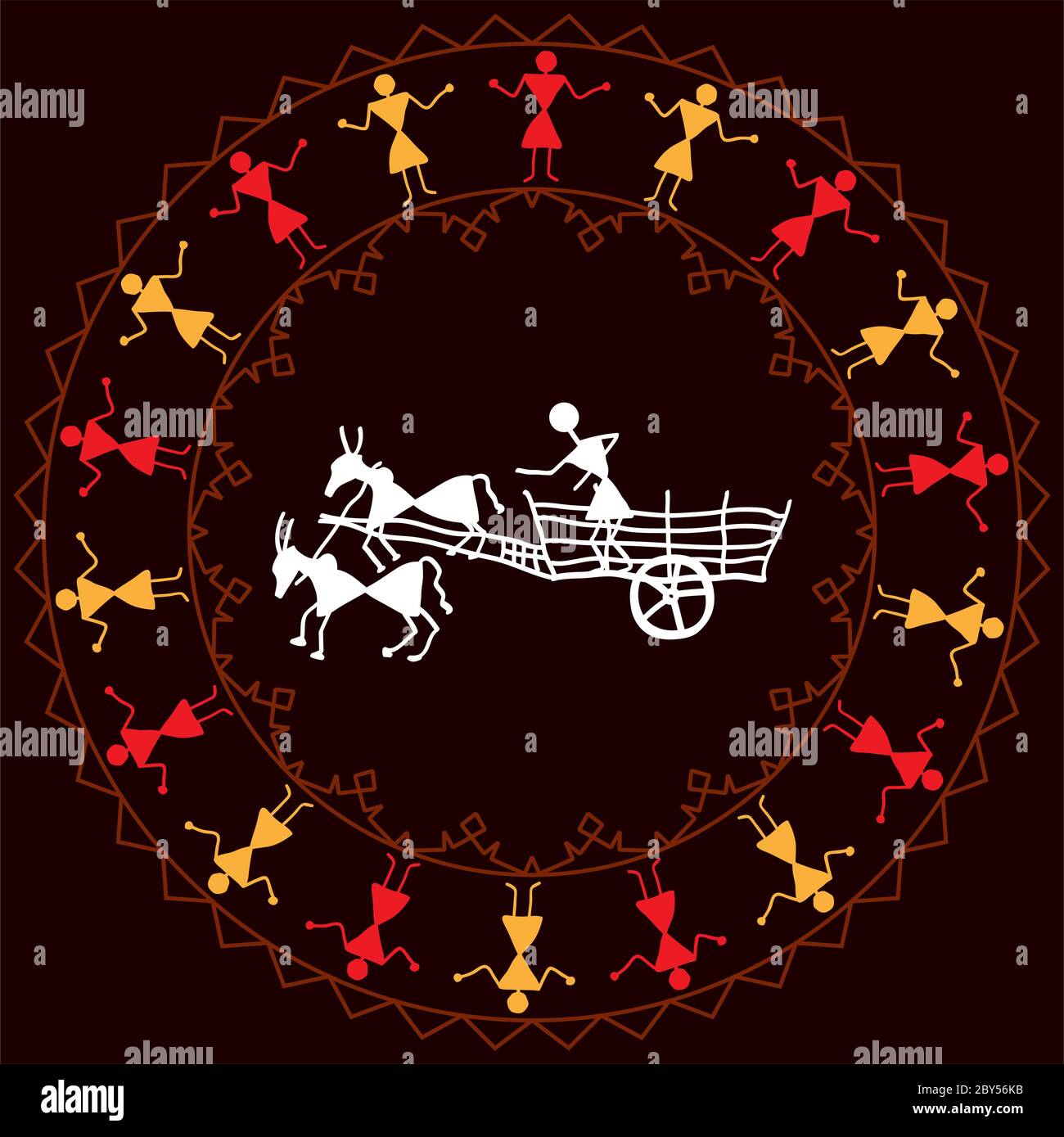 Indian bullock cart design Stock Vector Images - Alamy