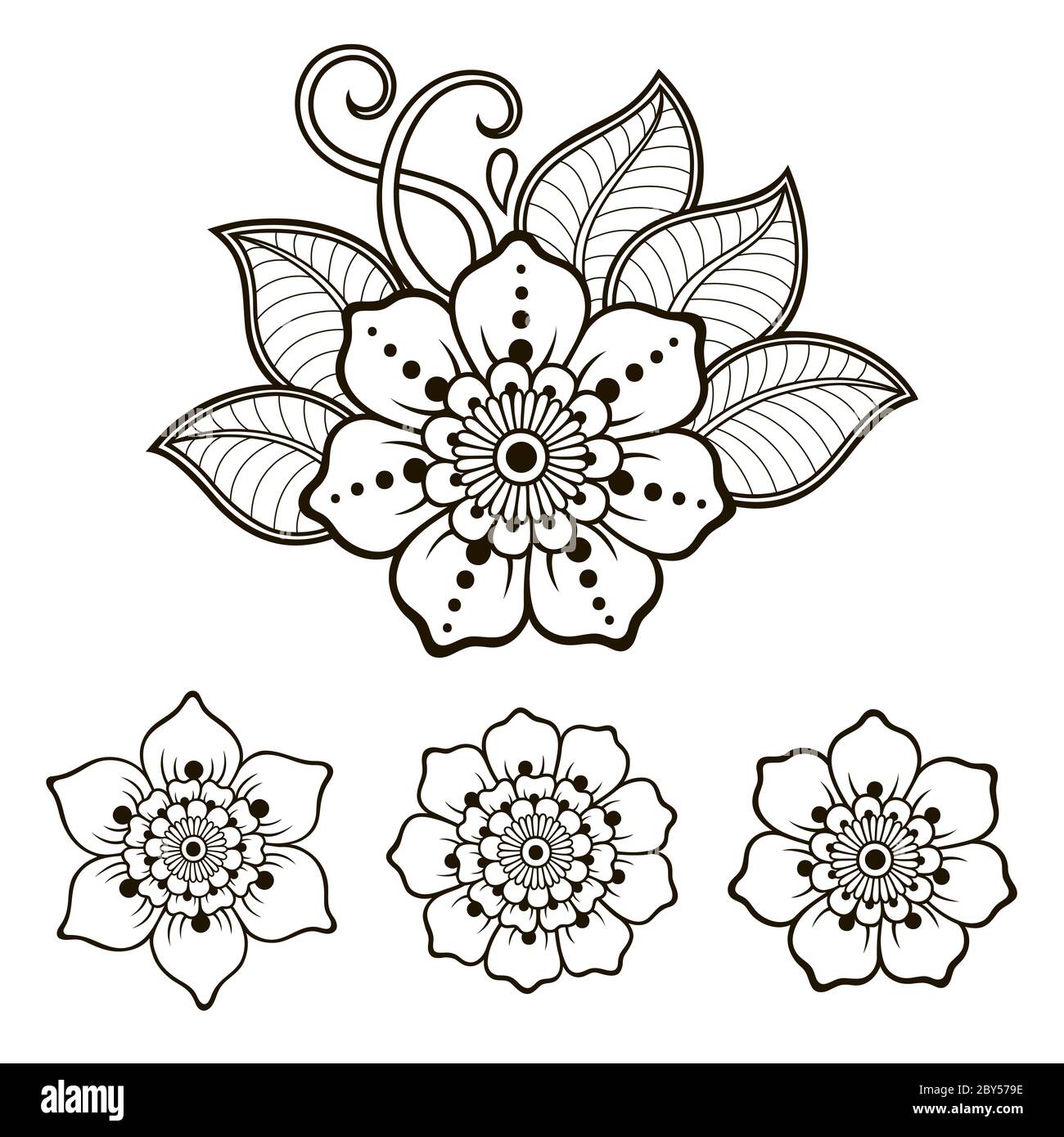 Simple Henna Flower Pattern
