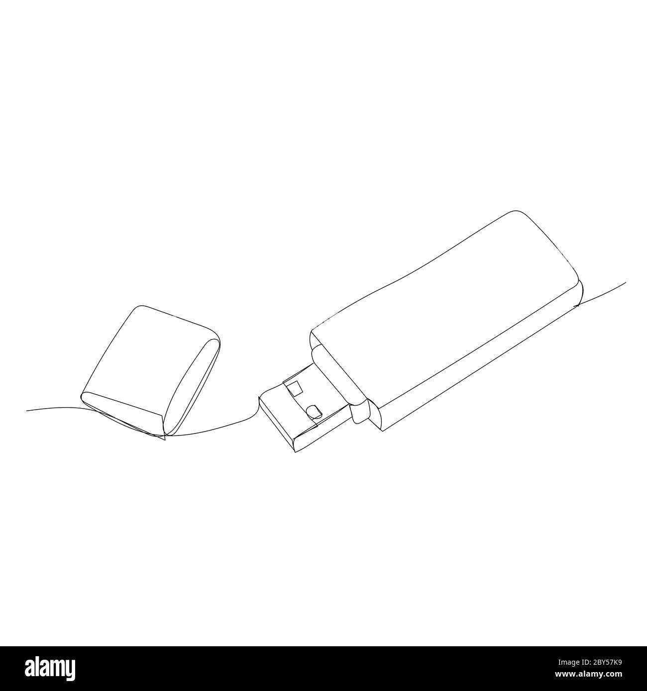 continuous line drawing of a flash drive Stock Vector Image & Art - Alamy