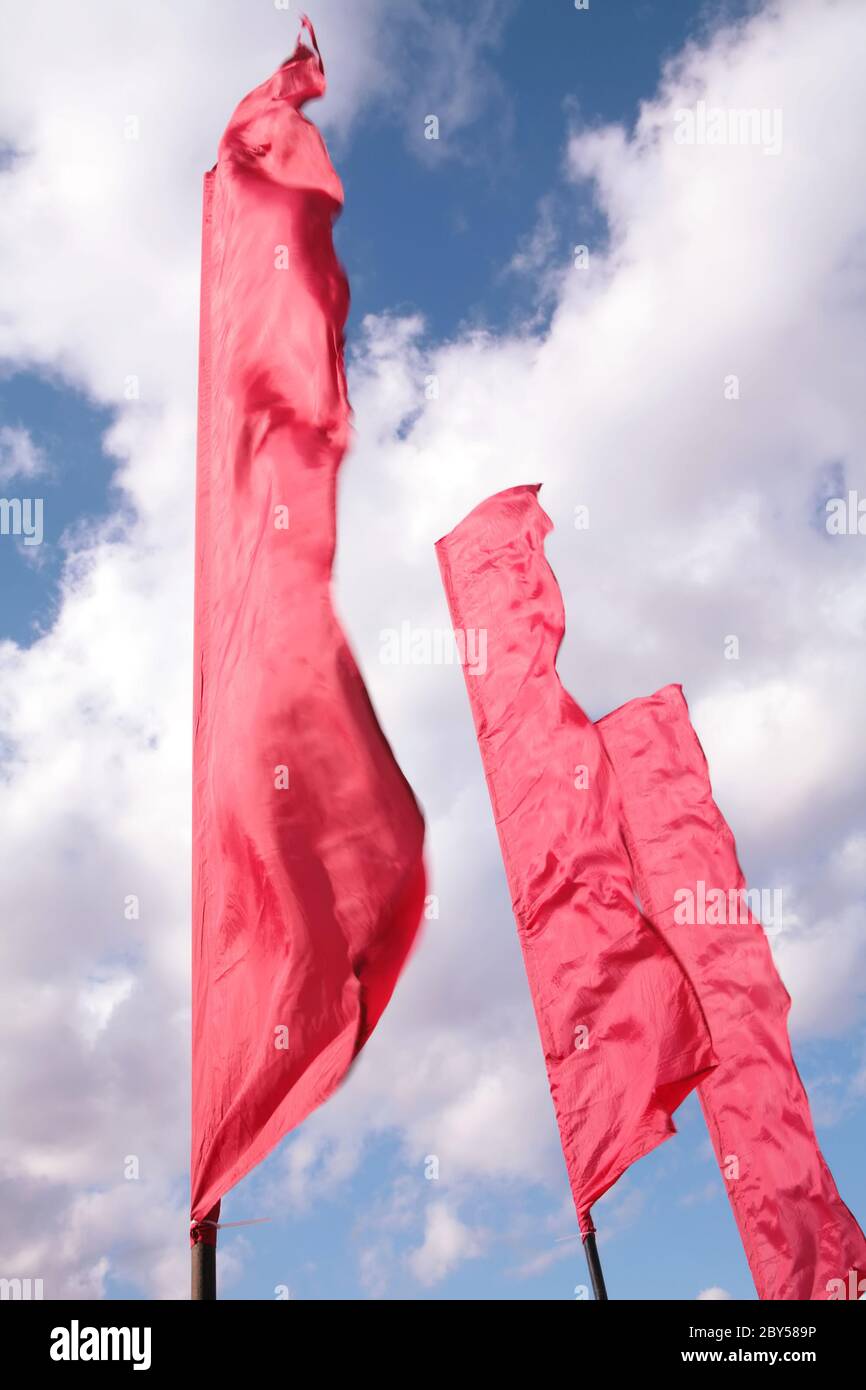 three red banners Stock Photo - Alamy