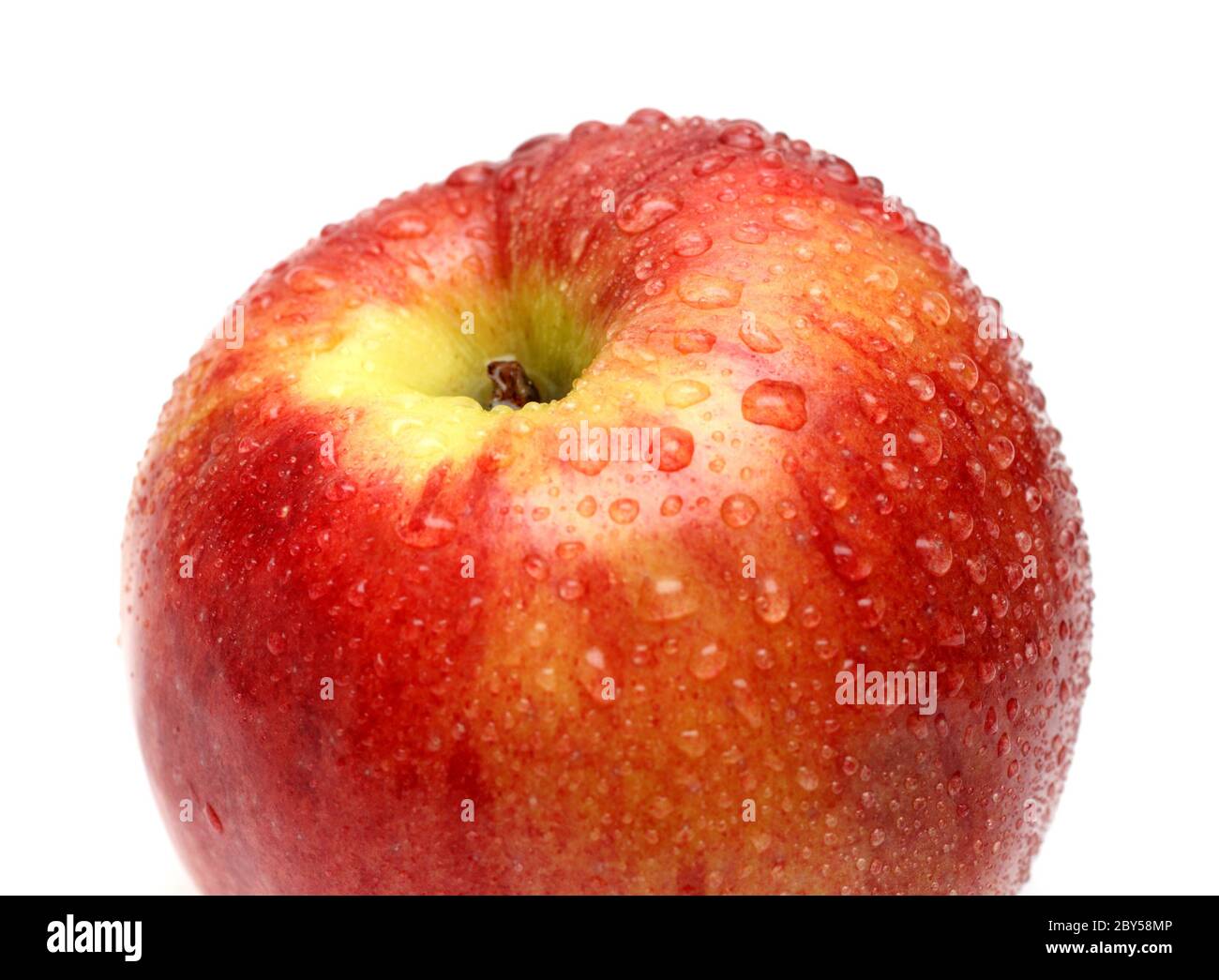 wet red apple with water drops Stock Photo - Alamy