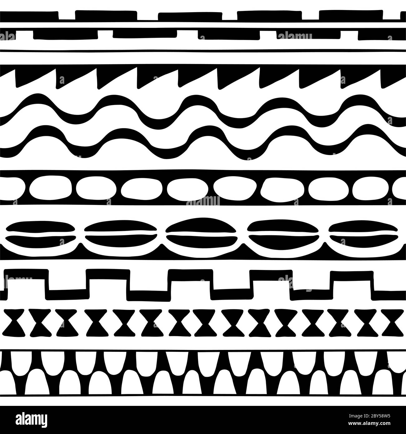 Seamless pattern in ethnic style. Ornamental element African theme. Set ...