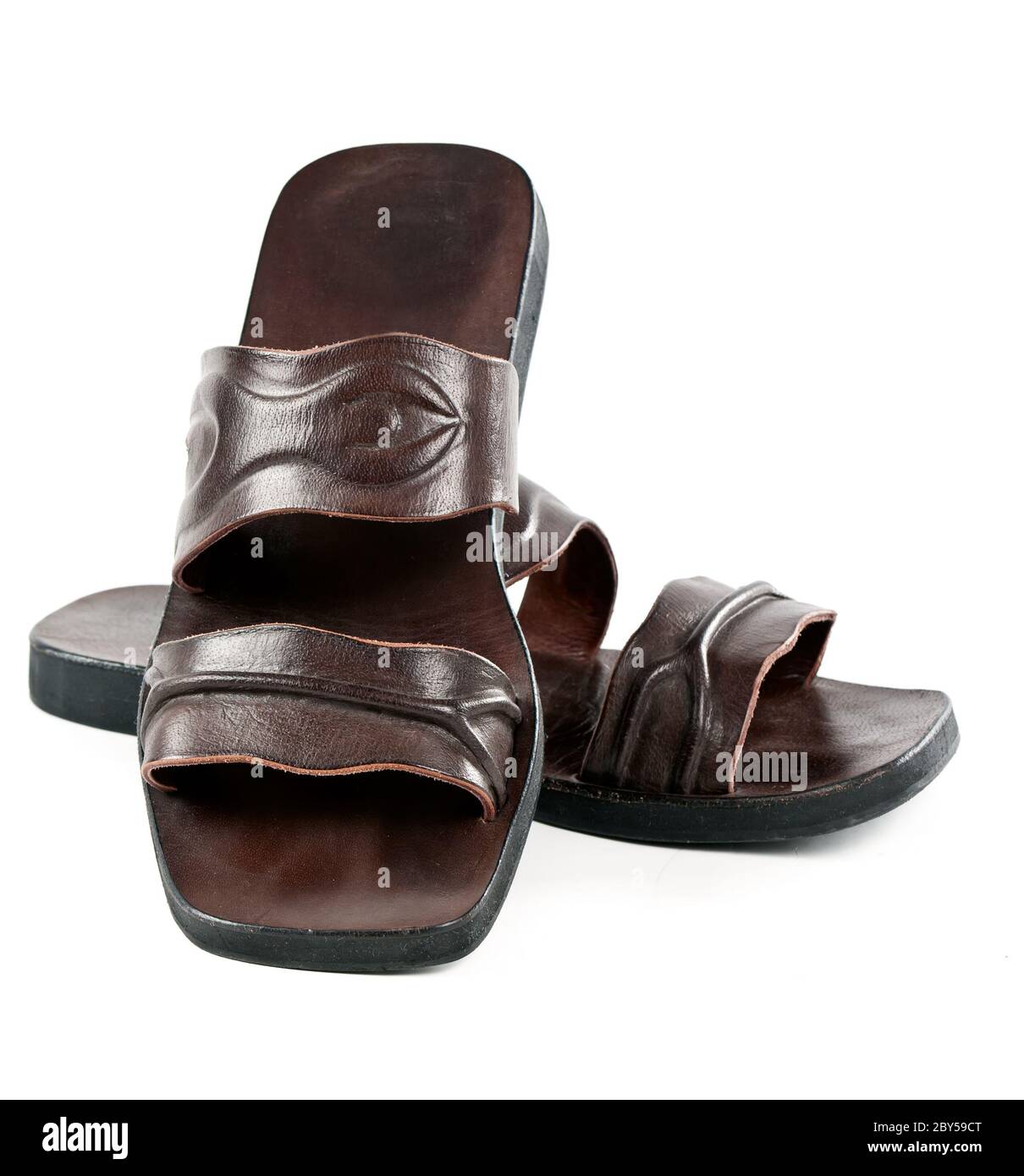 a pair of leather slippers for men Stock Photo - Alamy