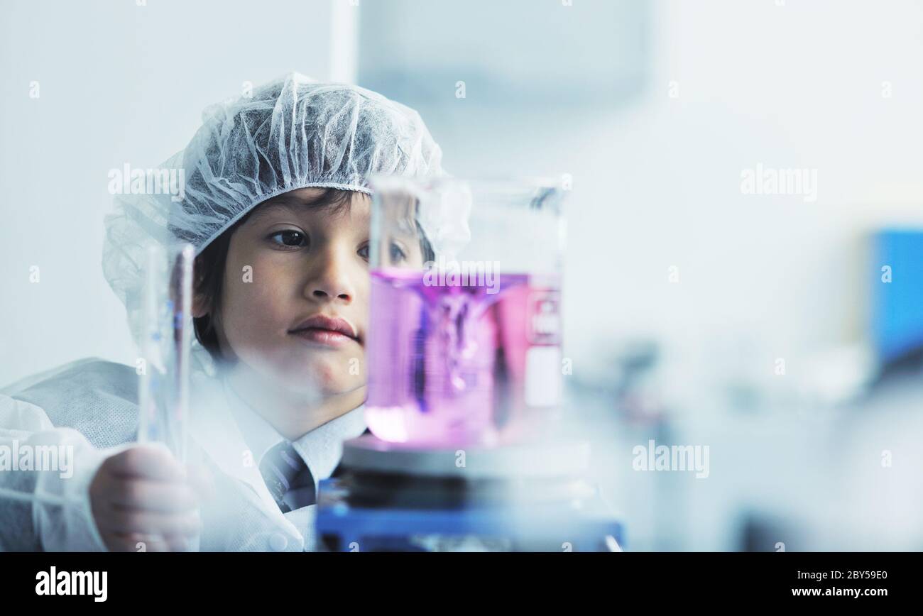 little child scientist in lab Stock Photo - Alamy