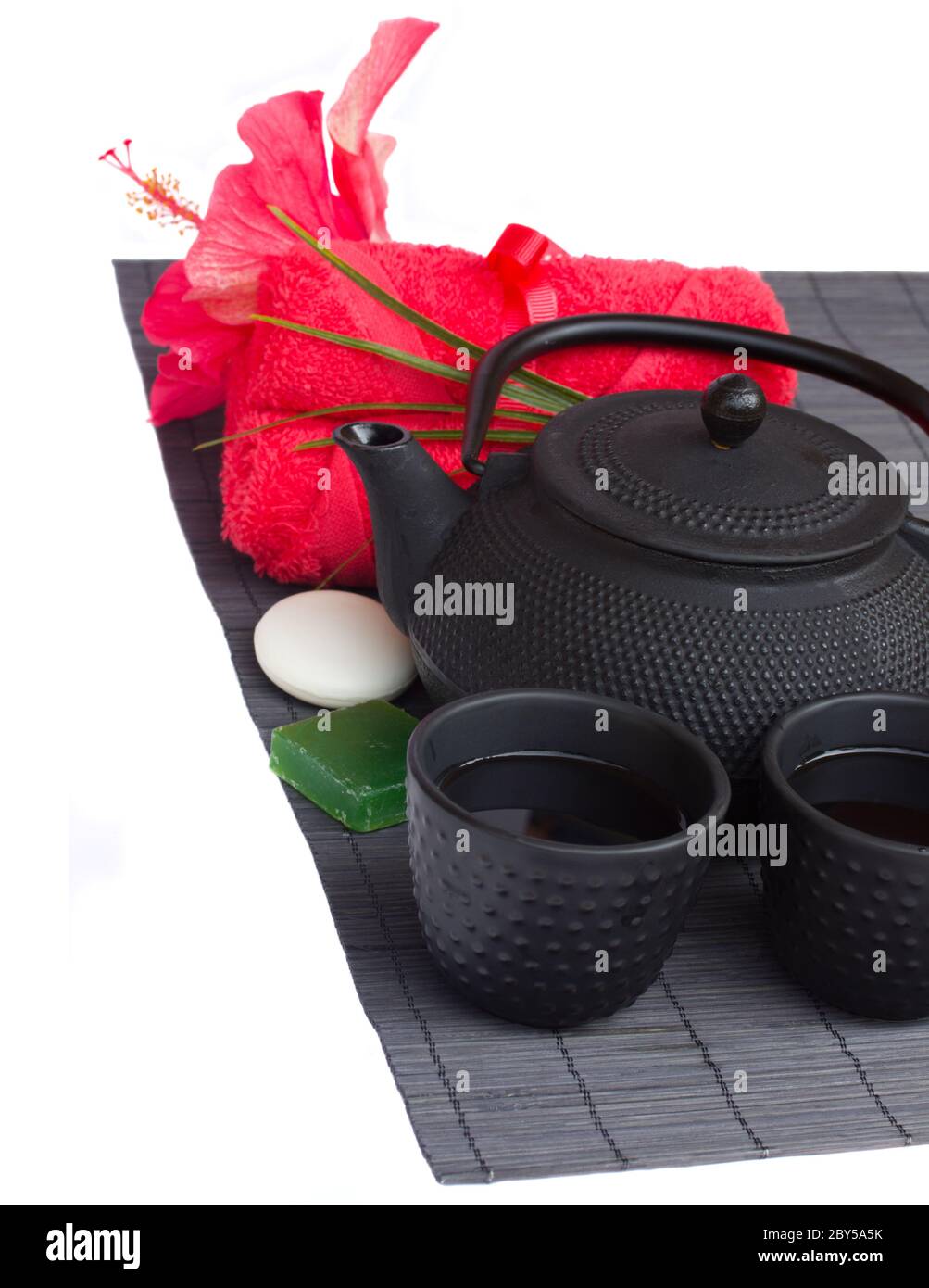 asian tea and spa set Stock Photo - Alamy