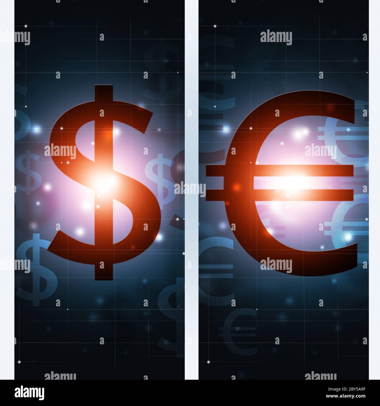 euro and dollar main world currencies business banners Stock Photo - Alamy