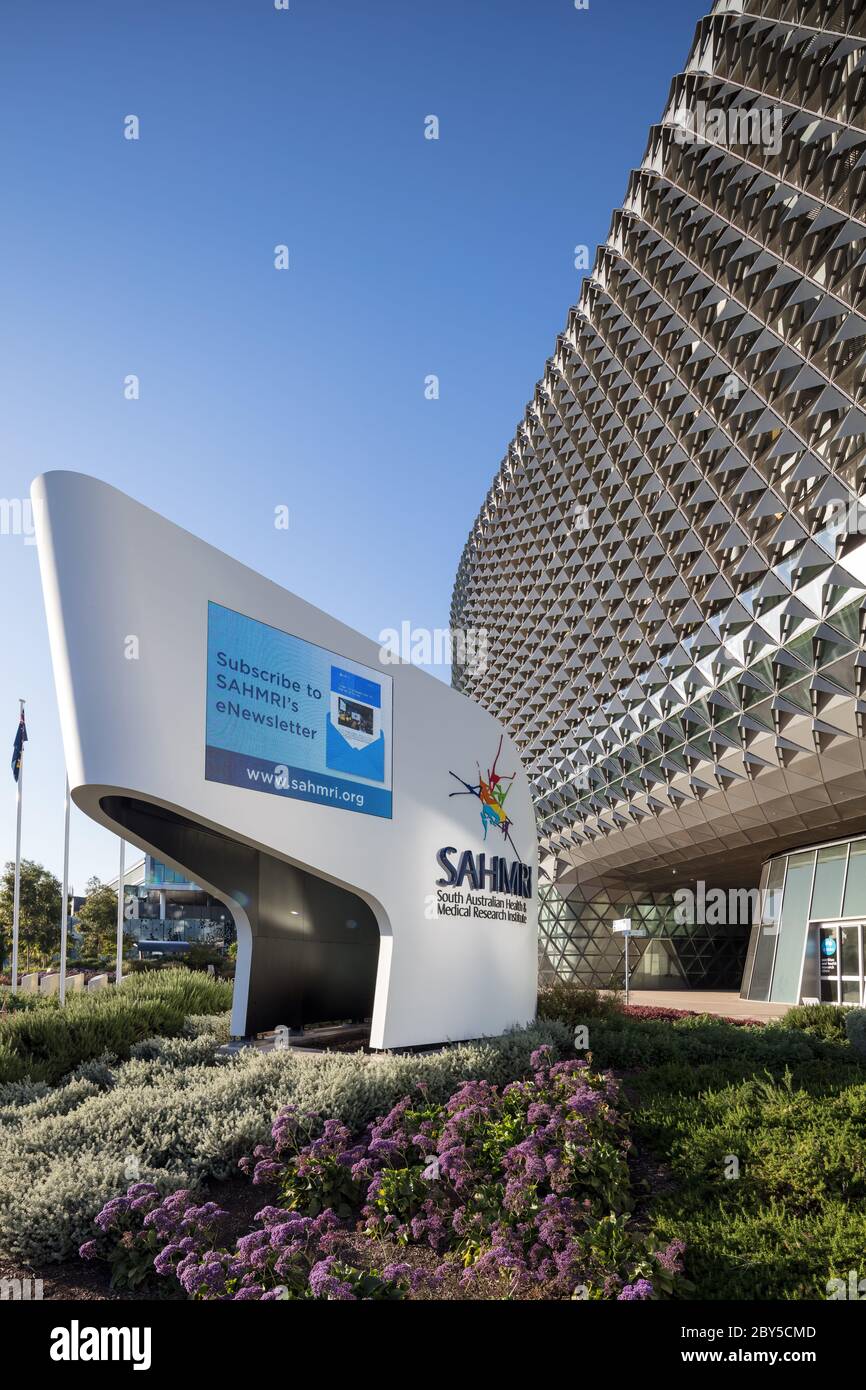 Adelaide South Australia November 18th 2019 : Signage at the SAHMRI ...