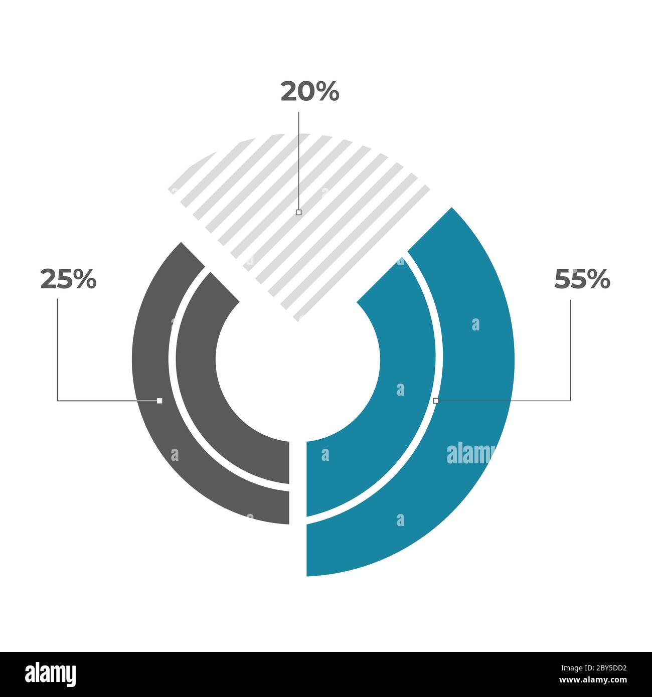 Pie chart flat design vector template on white Stock Vector Image & Art ...