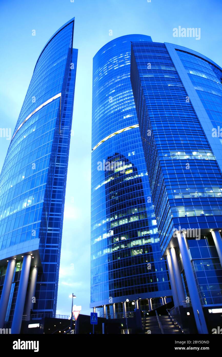 skyscrapers at evening Stock Photo - Alamy