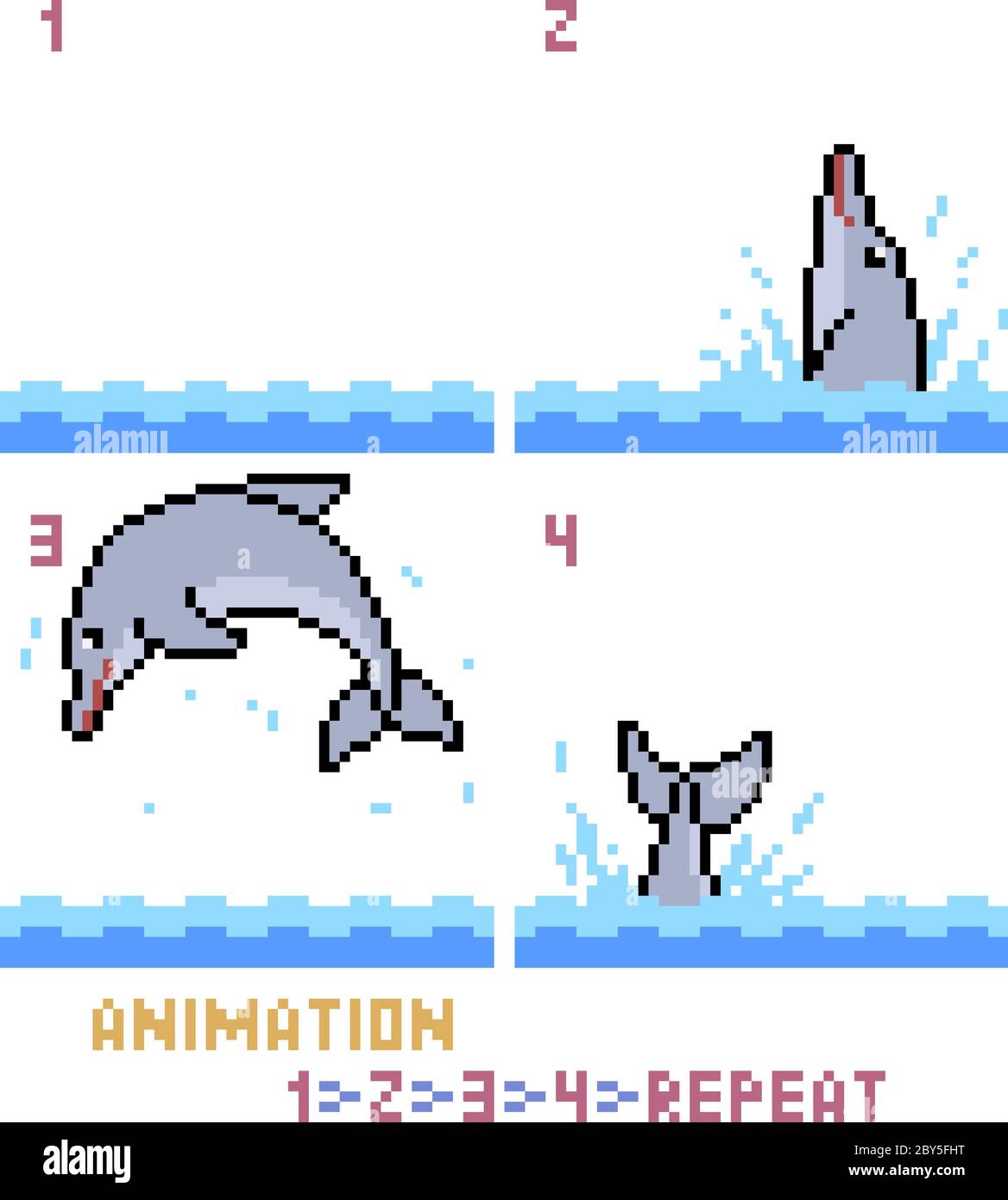 Pixel dolphin hi-res stock photography and images - Alamy