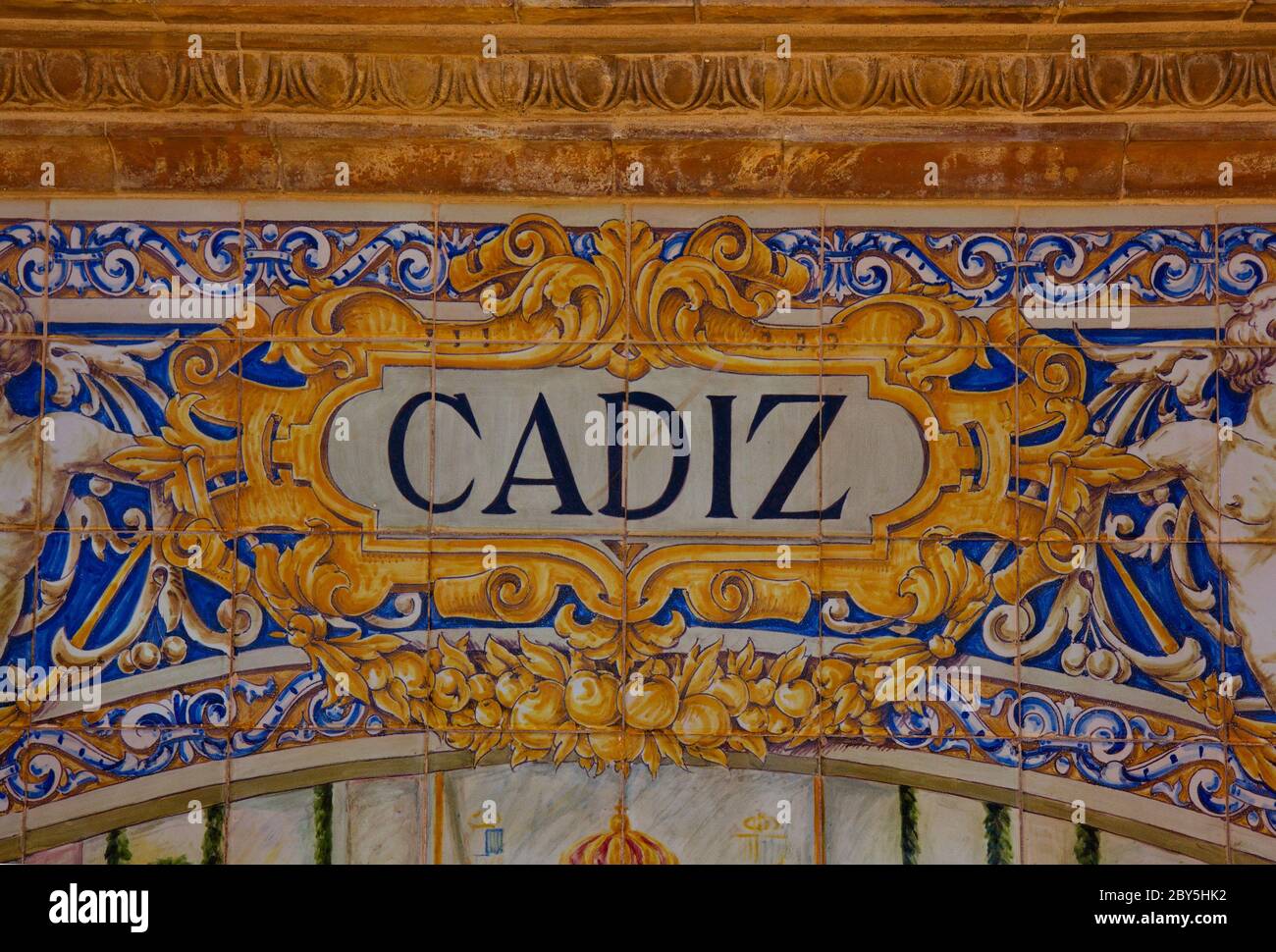 cadiz sign over a mosaic wall Stock Photo - Alamy