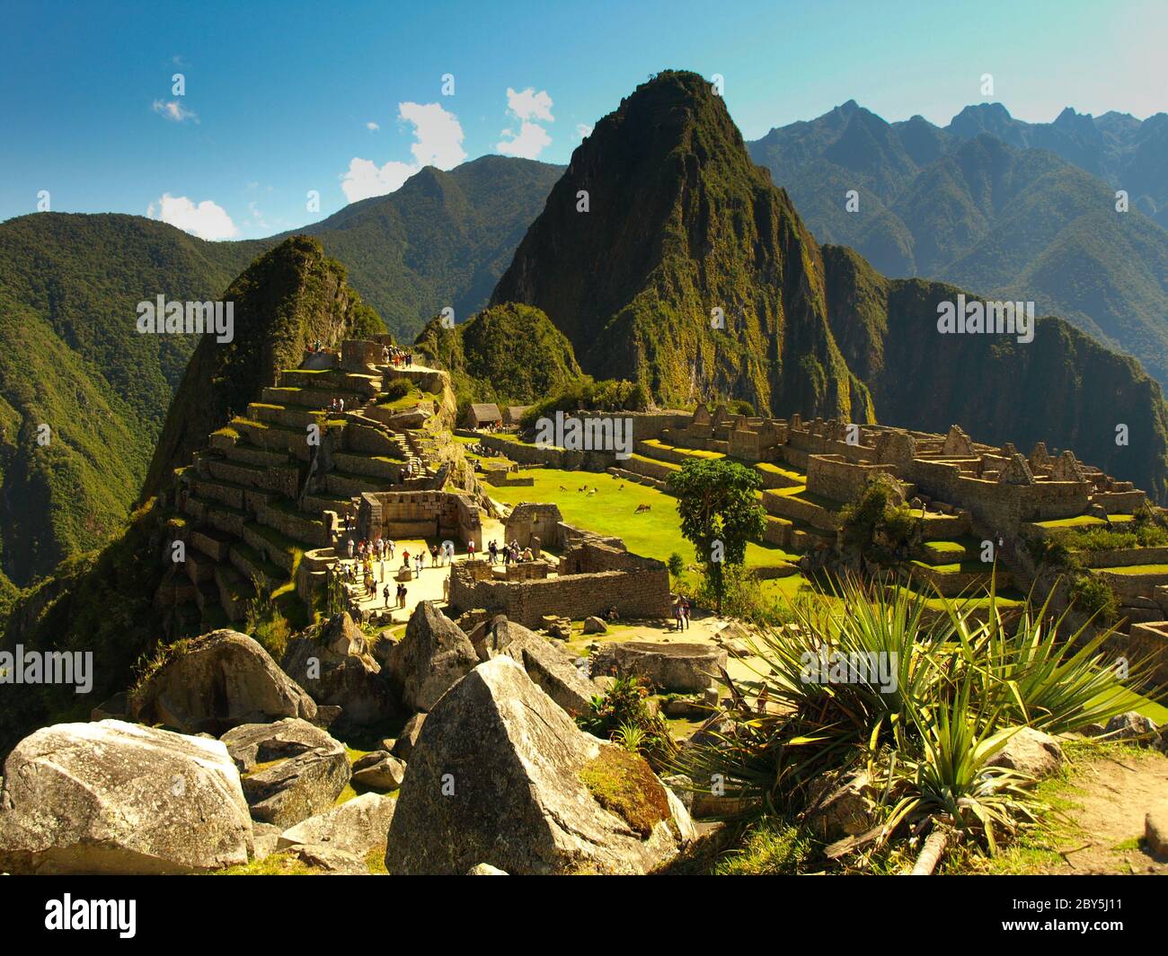 Beautiful view of Machu Picchu ruins on sunny day (Peru Stock Photo - Alamy
