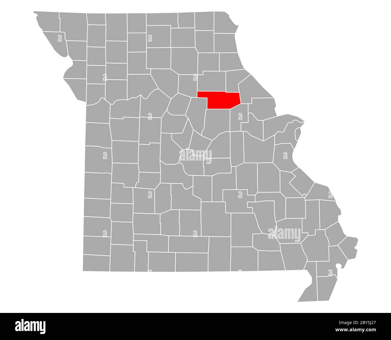 Map of Audrain in Missouri Stock Photo - Alamy
