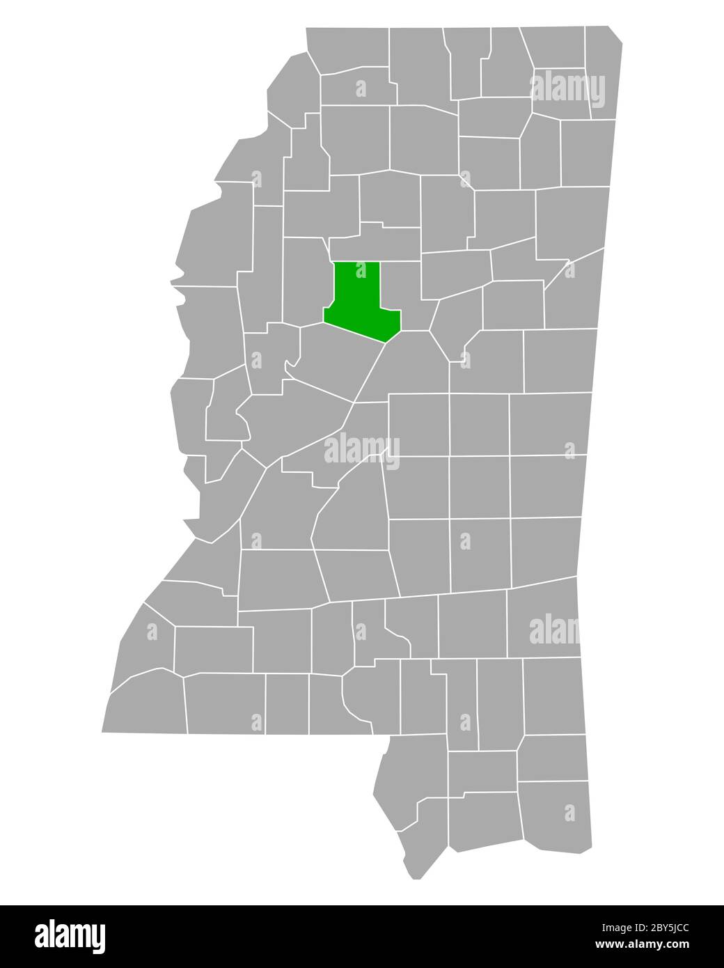 Map of Carroll in Mississippi Stock Photo - Alamy