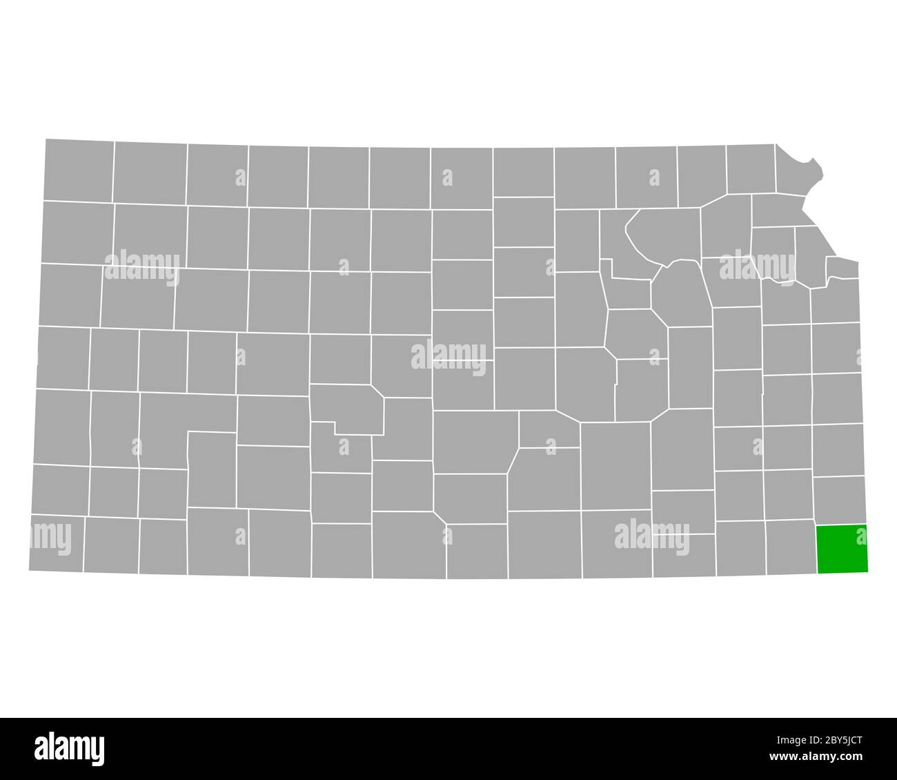 Map of Cherokee in Kansas Stock Photo - Alamy