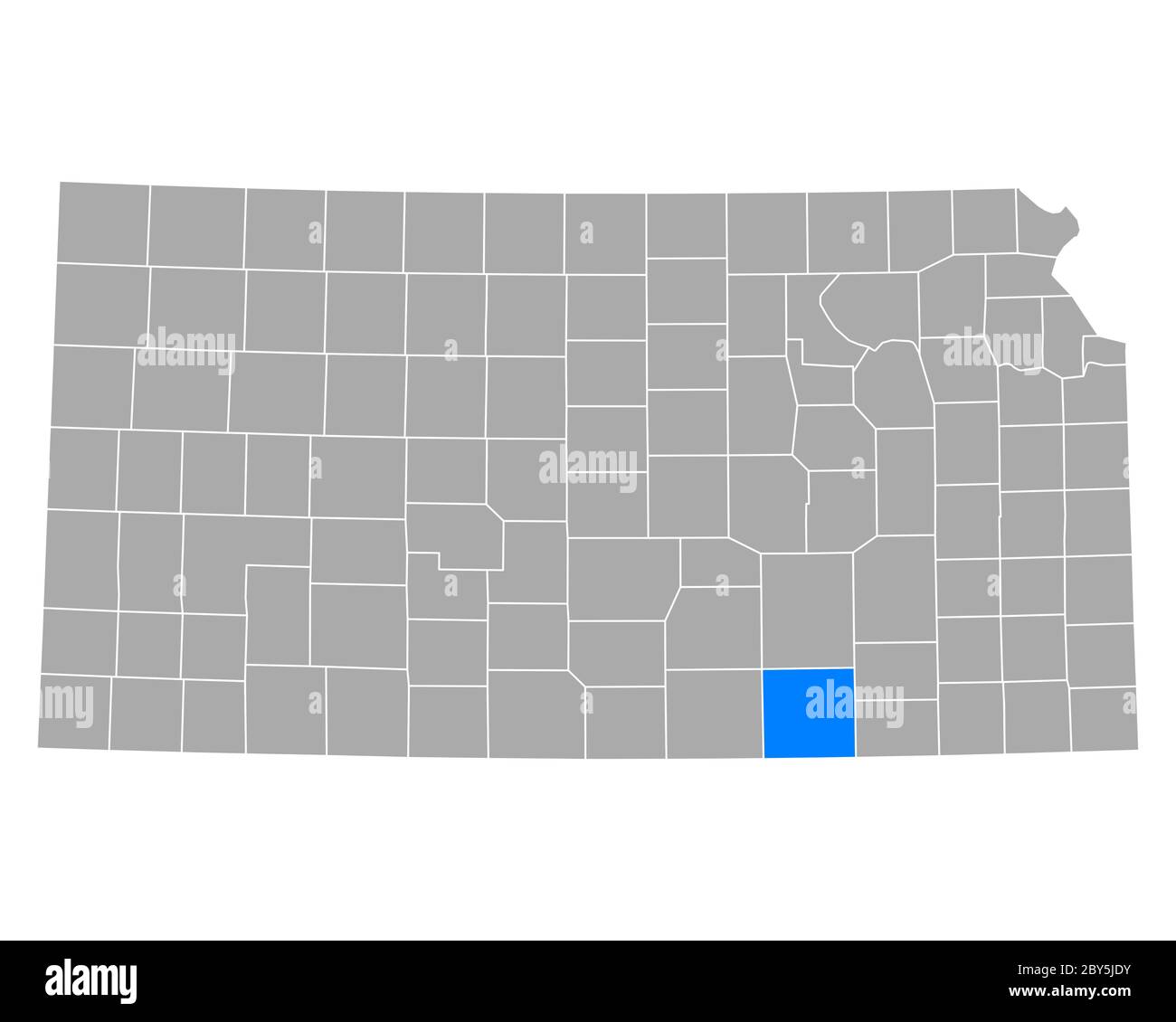 Map of Cowley in Kansas Stock Photo - Alamy