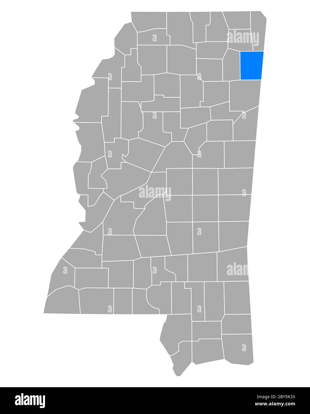Map of Itawamba in Mississippi Stock Photo - Alamy