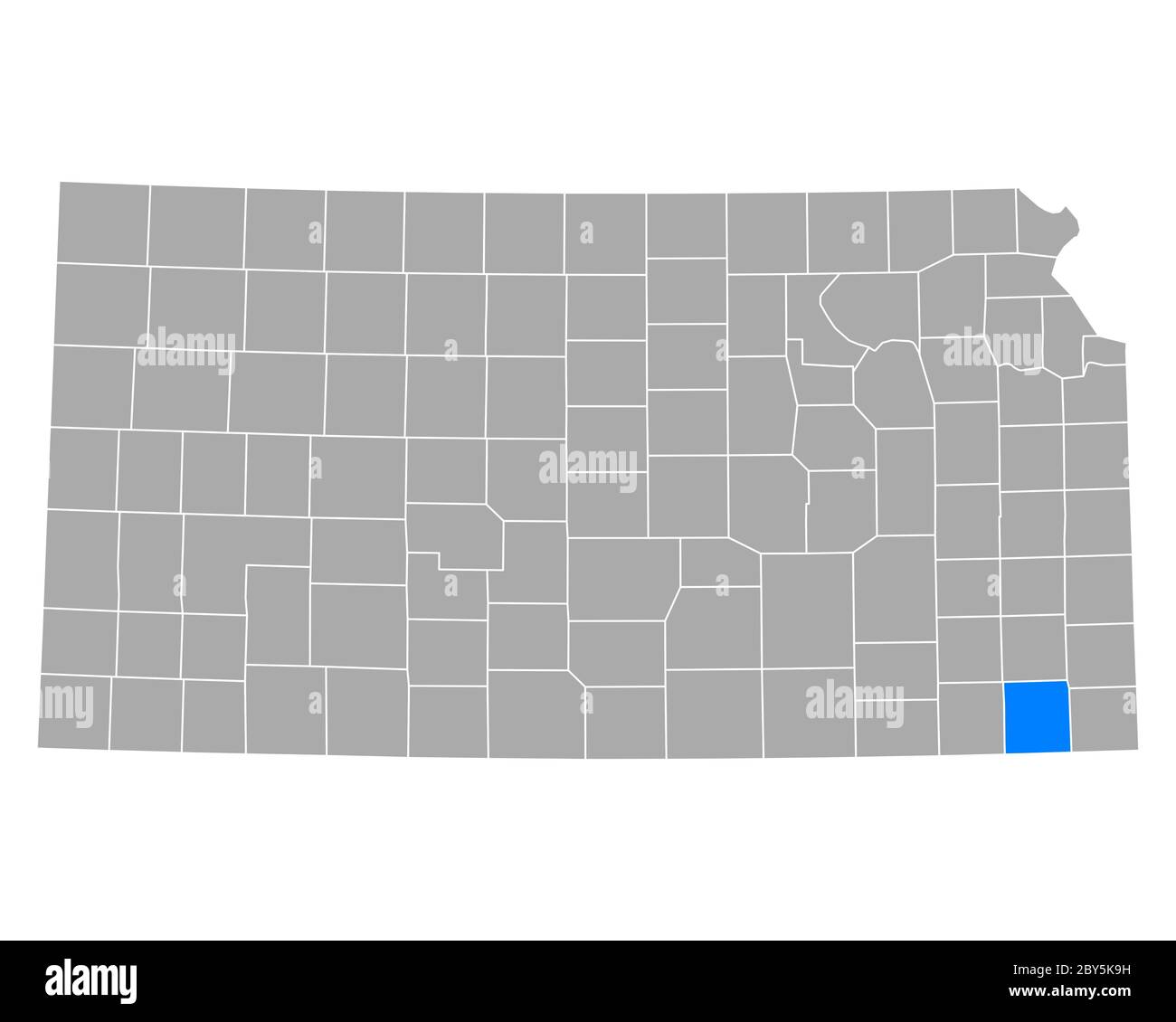 Map of Labette in Kansas Stock Photo - Alamy