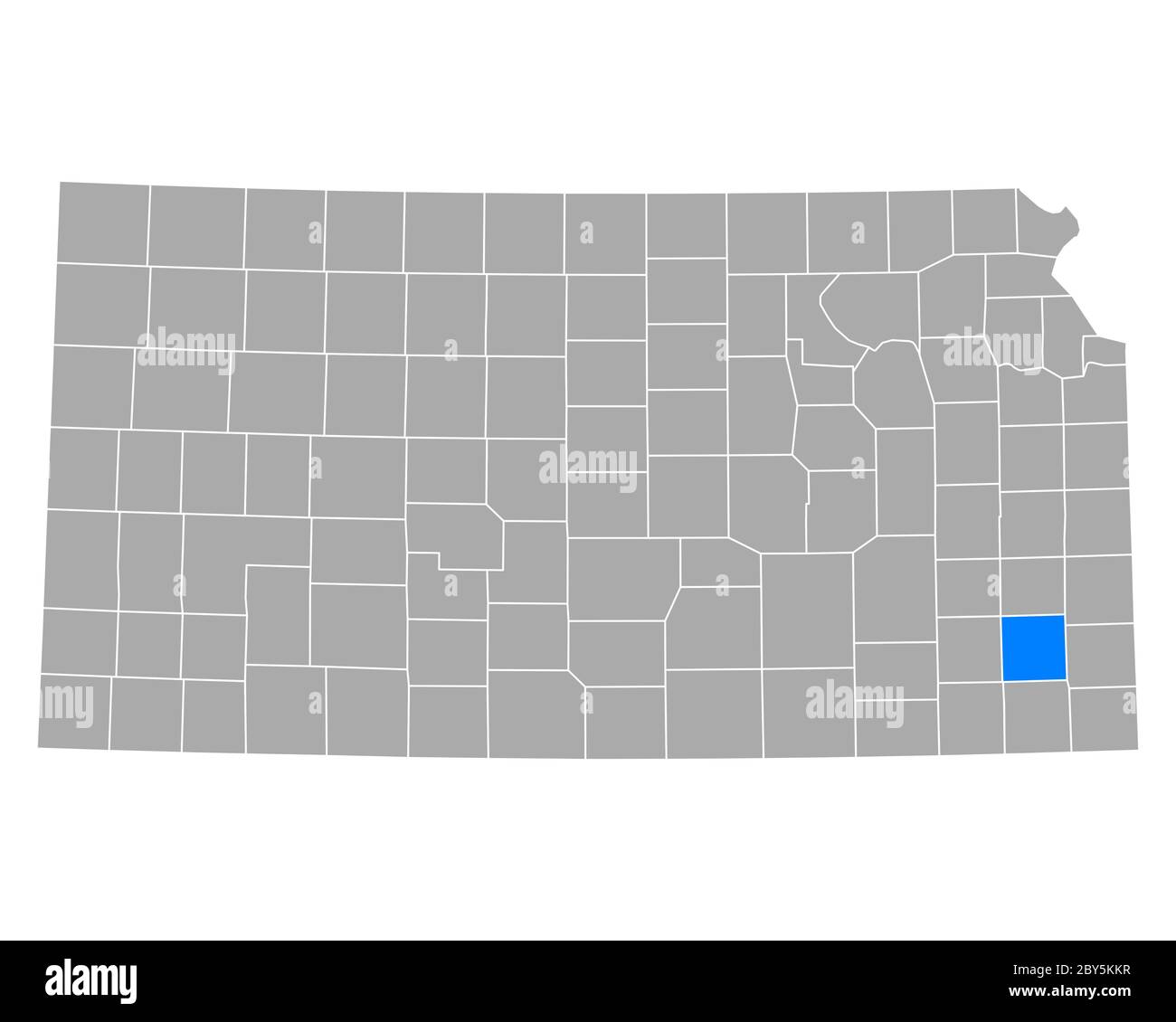 Map of Neosho in Kansas Stock Photo - Alamy