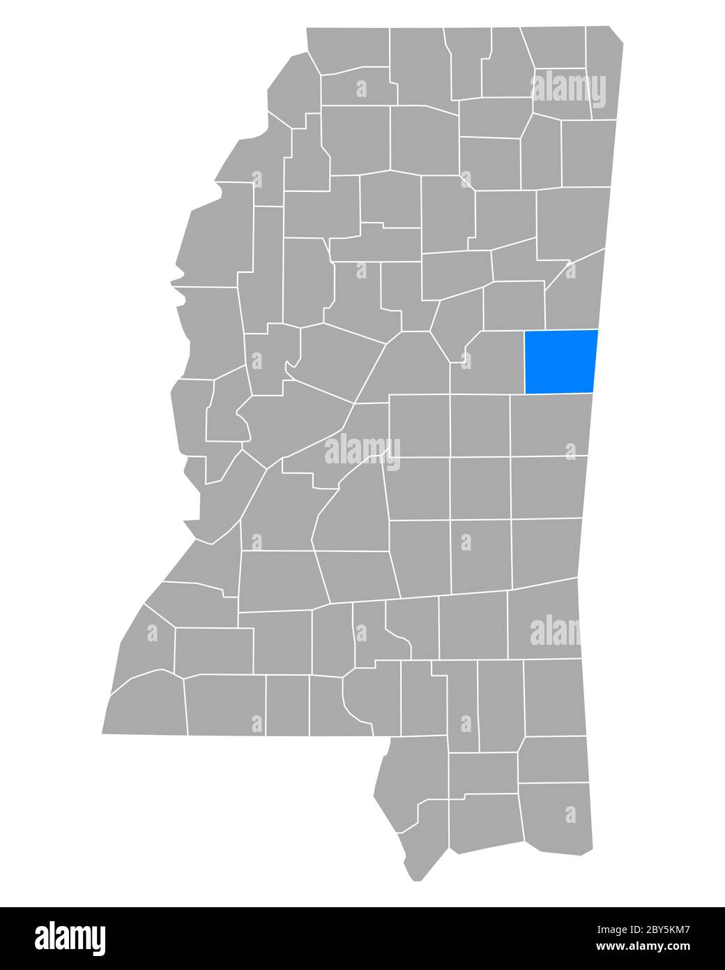 Map of Noxubee in Mississippi Stock Photo - Alamy