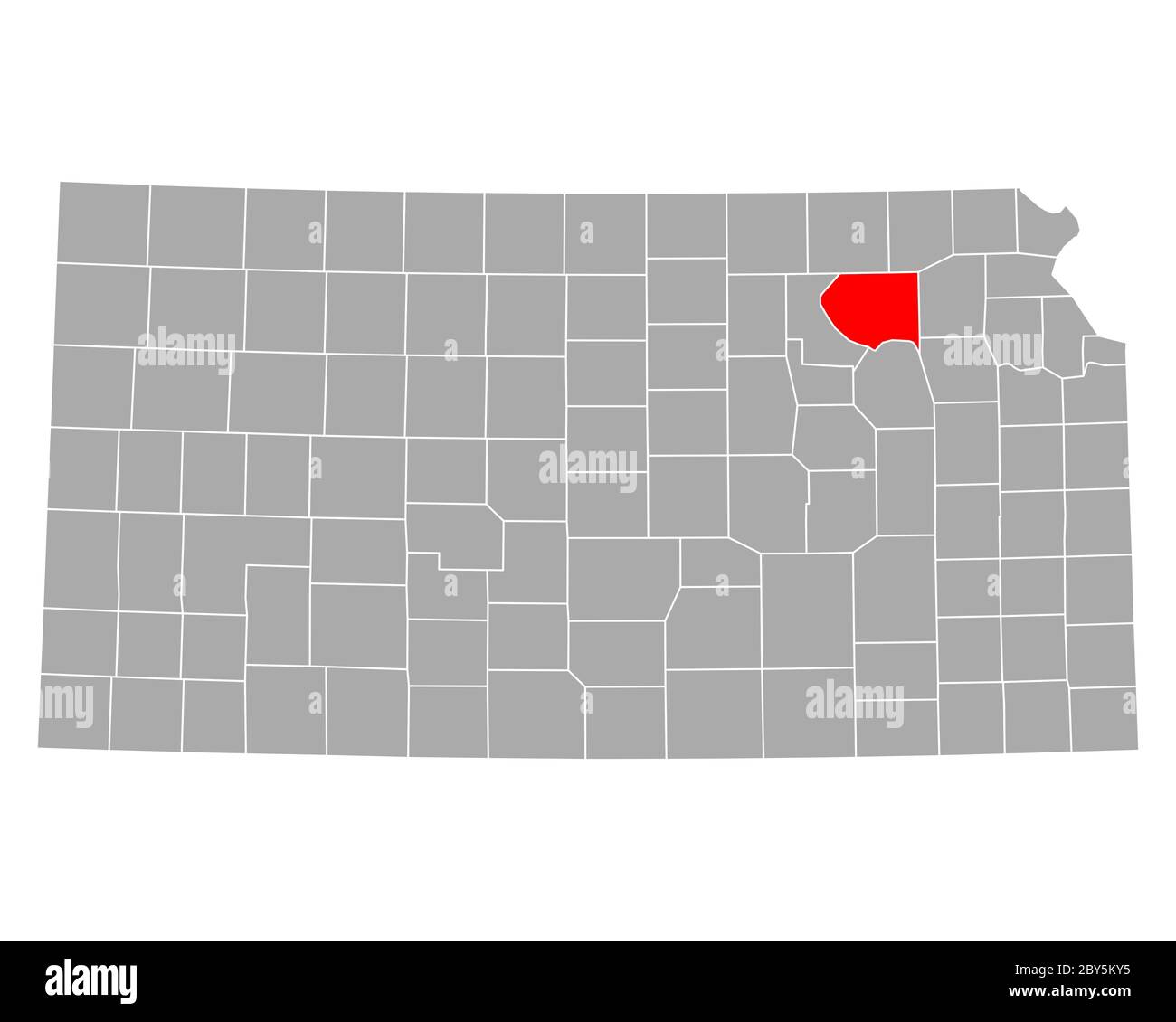 Map of Pottawatomie in Kansas Stock Photo - Alamy