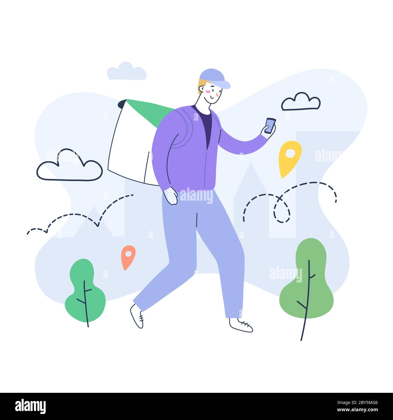 Fast walking man isolated Stock Vector Images - Alamy