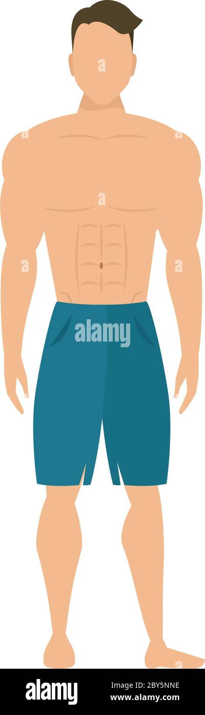young strong man athletic healthy lifestyle character vector ...