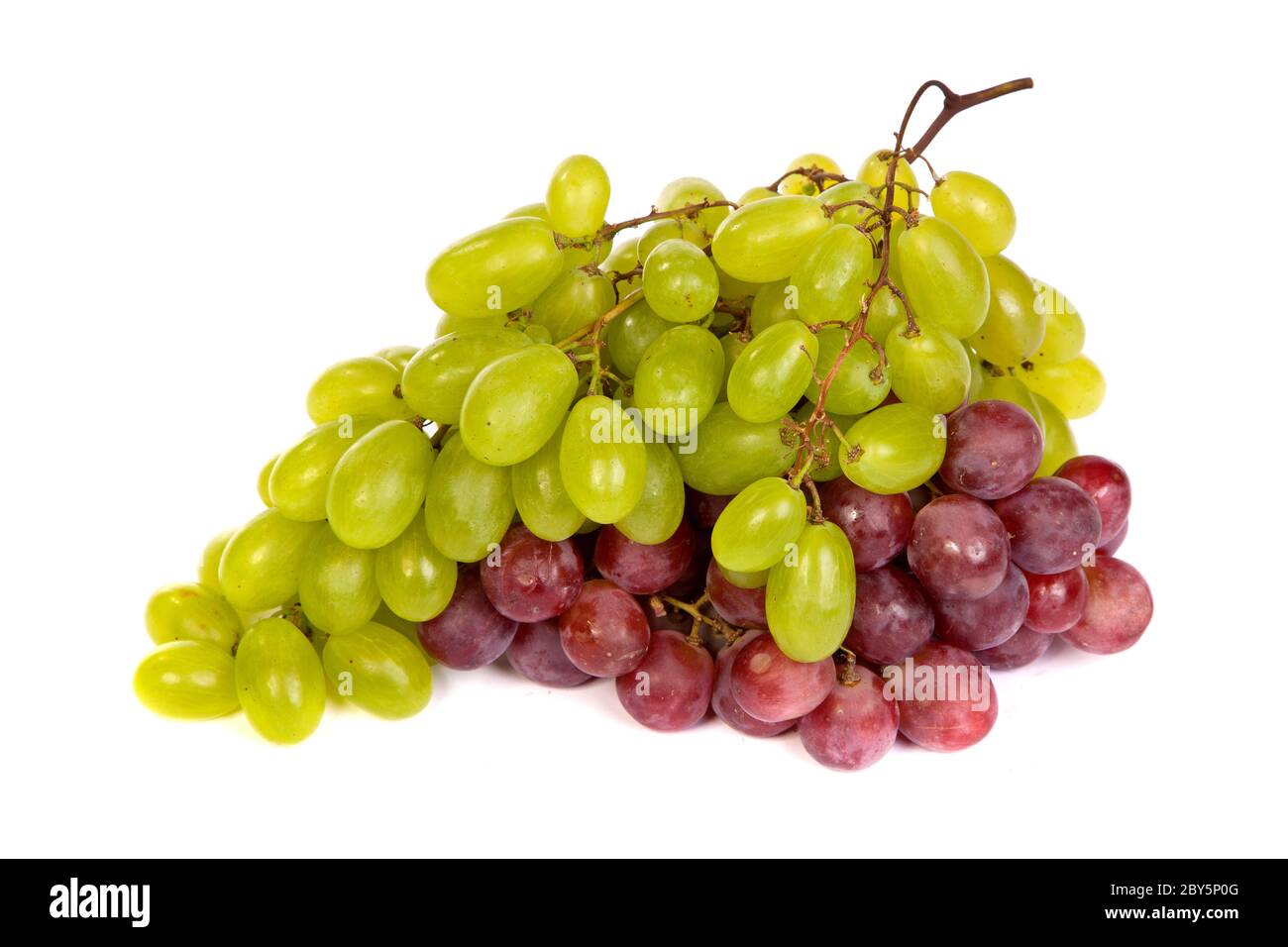 Bunch of White and Red Grapes laying isolated Stock Photo - Alamy