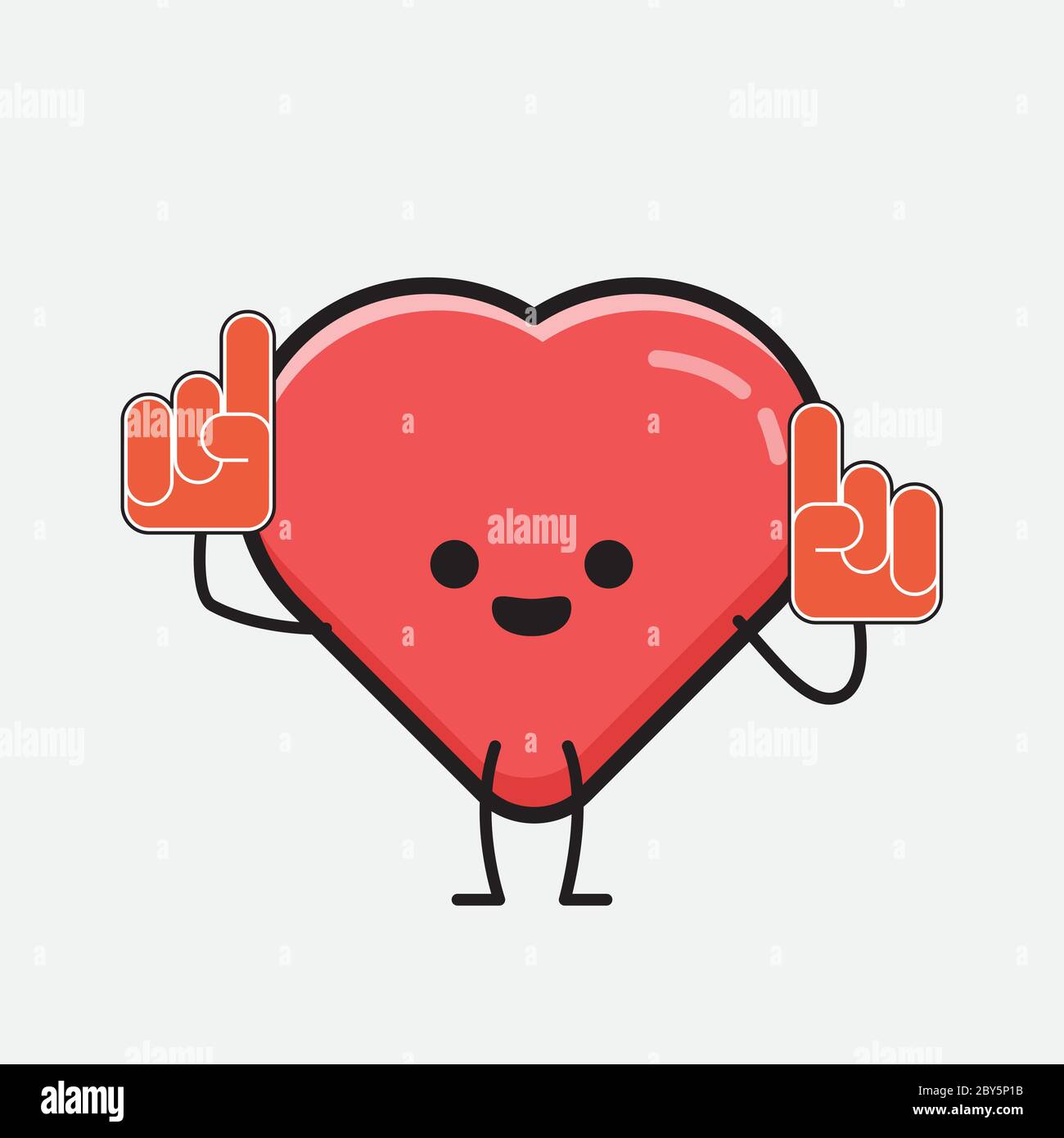 An illustration of Cute Red Heart Mascot Vector Character in Flat ...
